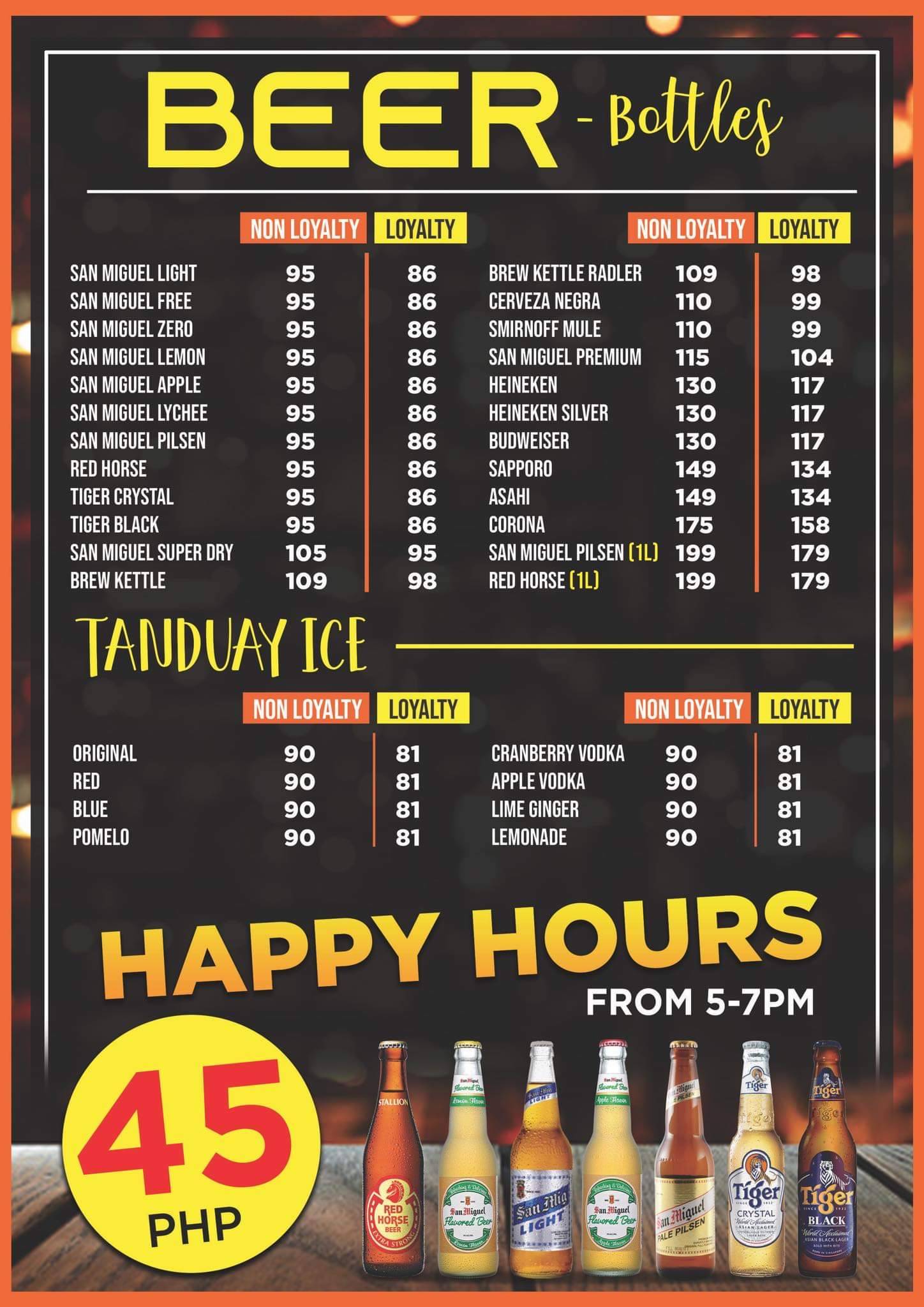Menu at The Philly pub & bar, Cebu City