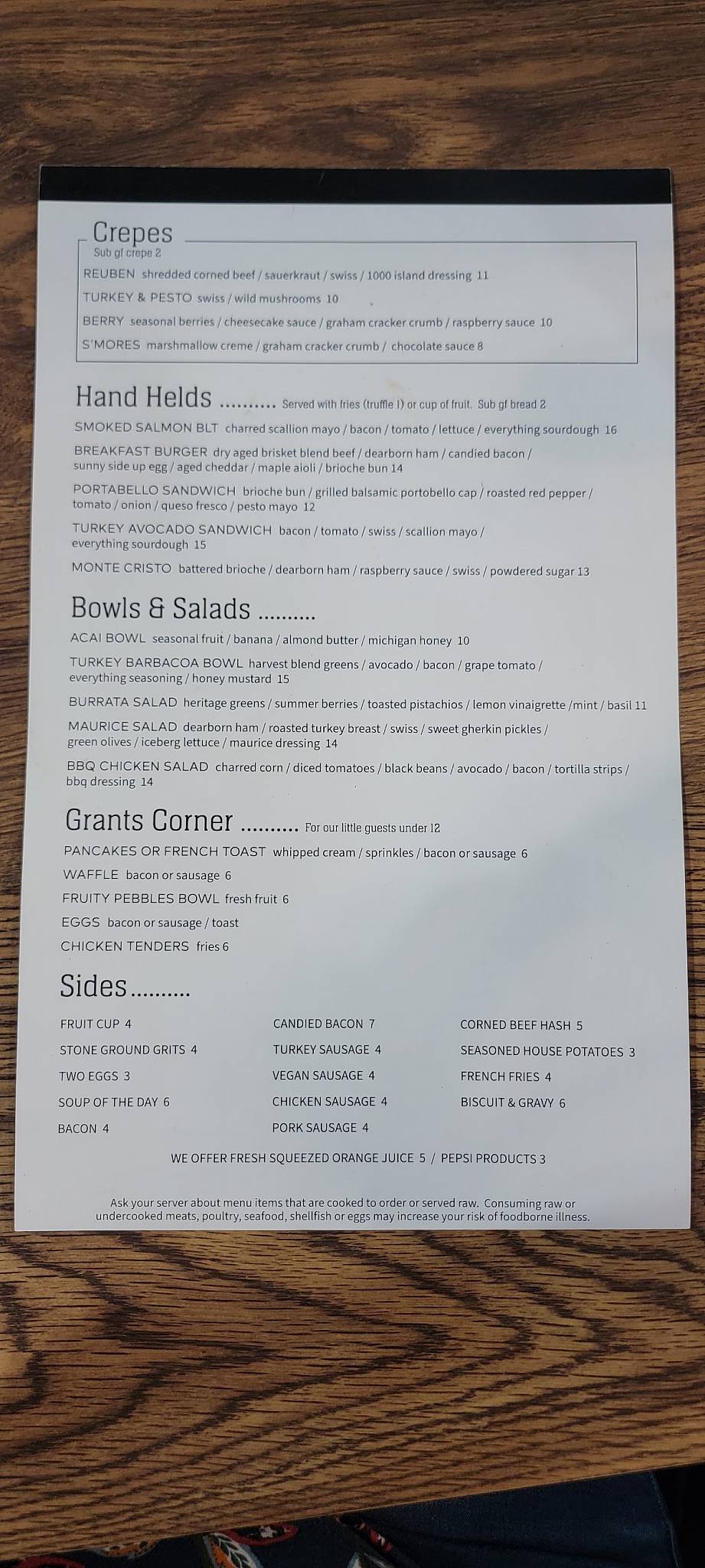 Menu at The Pig and The Hen restaurant, Flint