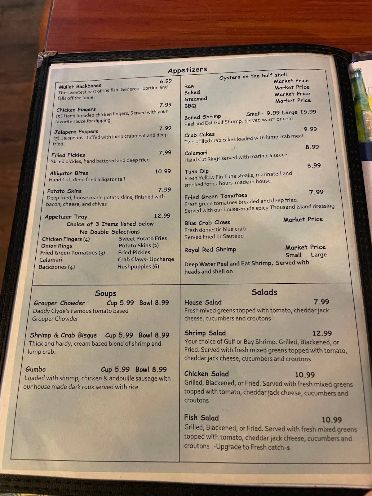 Menu at The Point Restaurant, Perdido Key