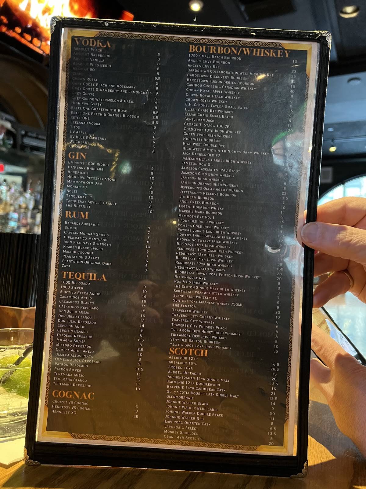 Menu at The Pub, Traverse City