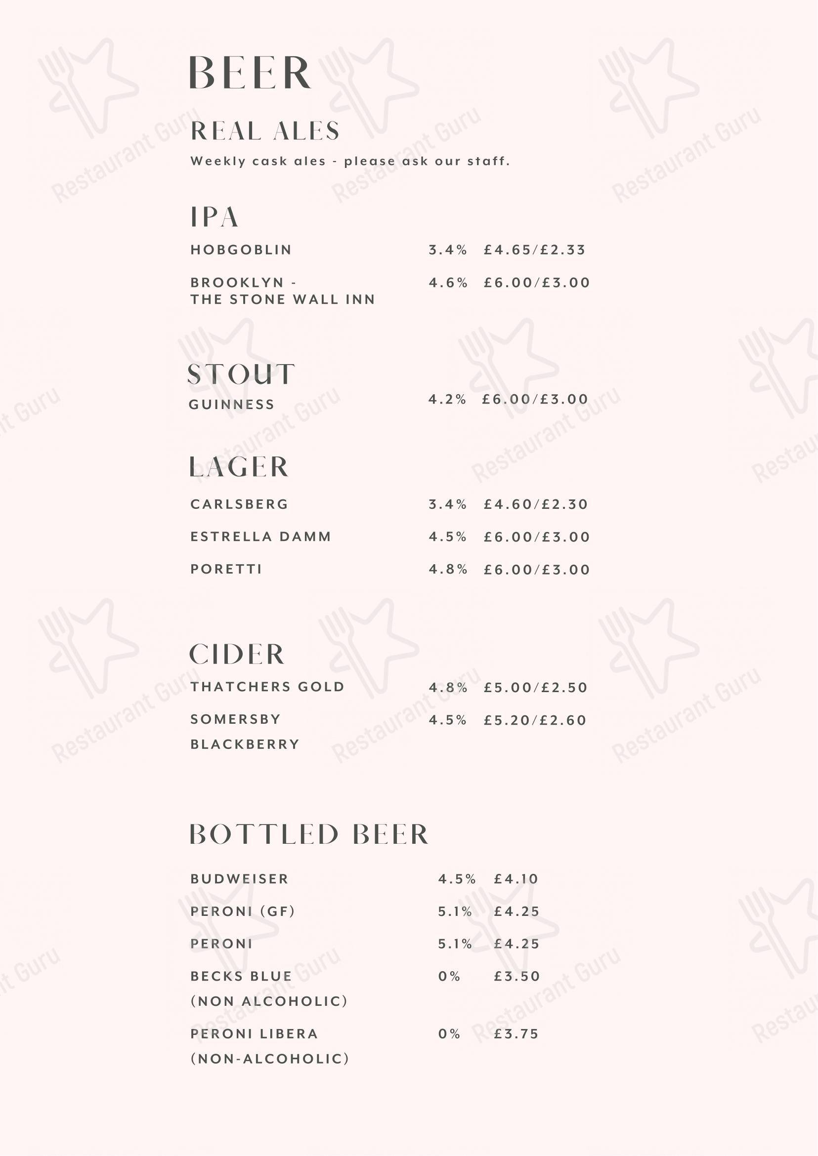 Menu at The Pyewipe Inn pub & bar, Lincoln