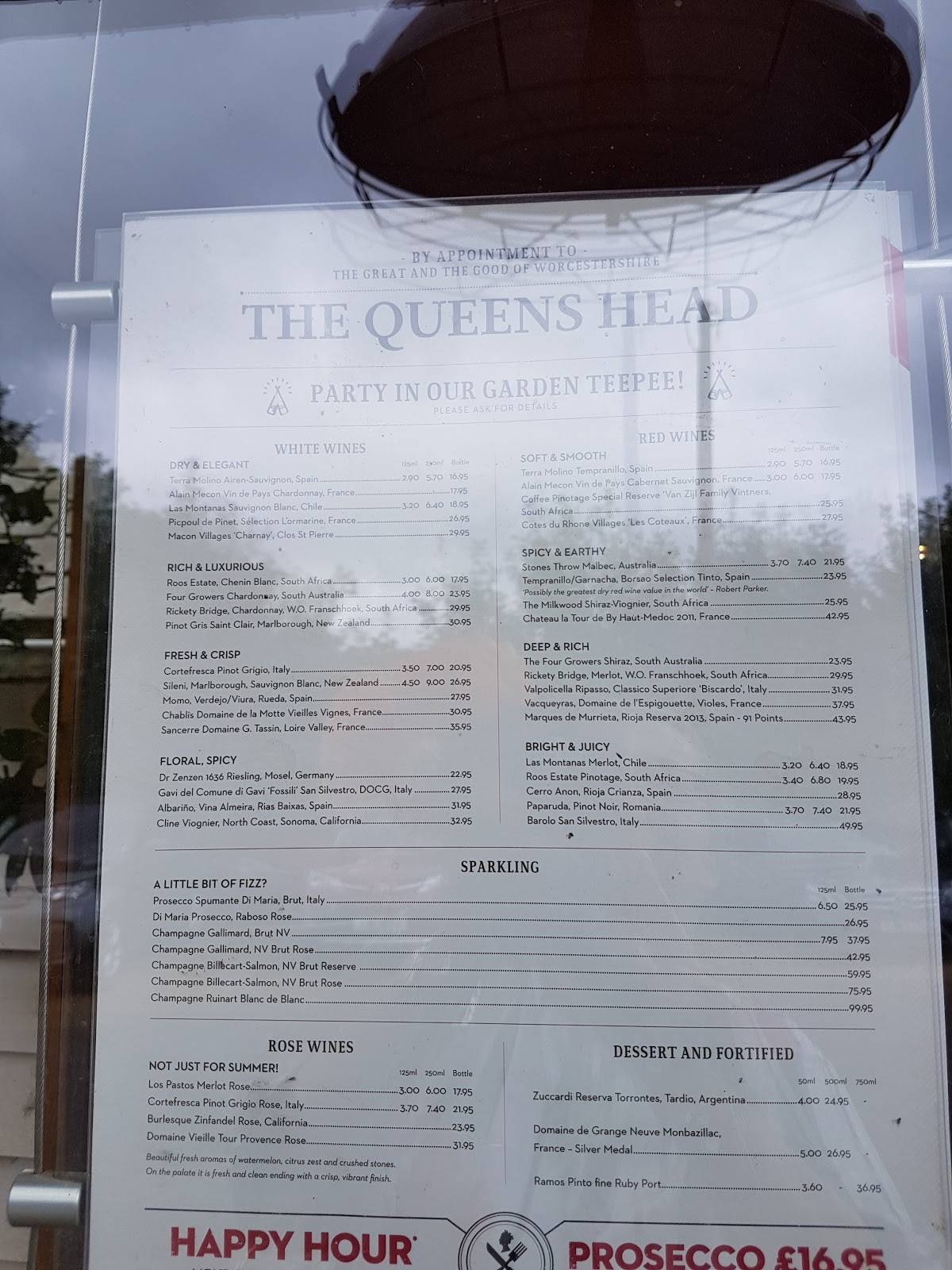 Menu at The Queens Head pub & bar, Bromsgrove, Sugarbrook Ln