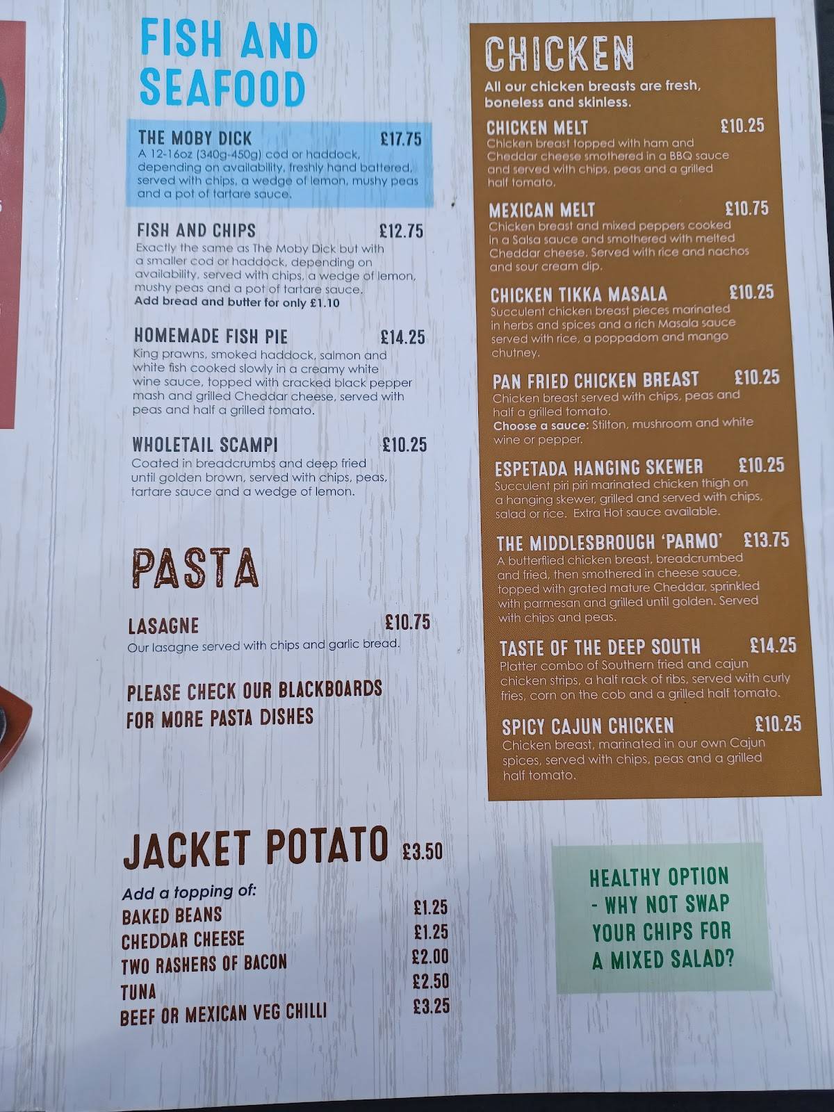 Menu at The Ragley Boat Stop pub & bar, Derby