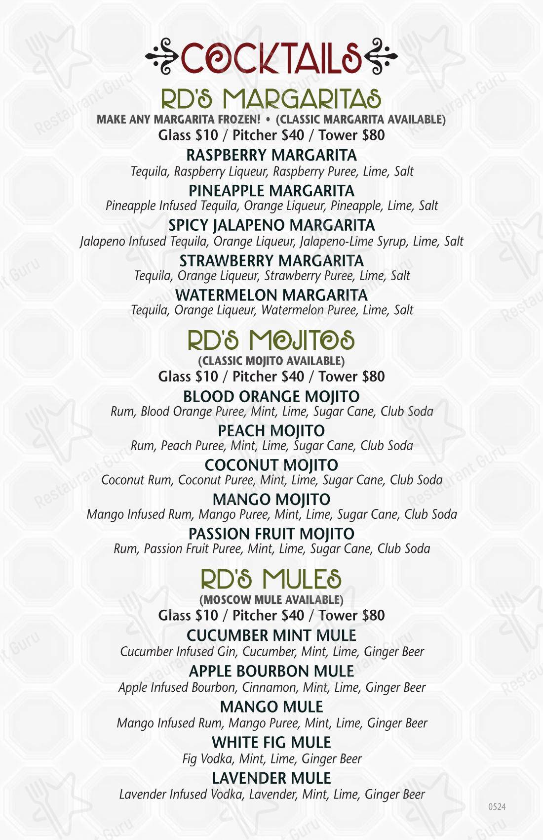 Menu at The Randolph Diner Bar & Grill, Randolph, 517 NJ-10