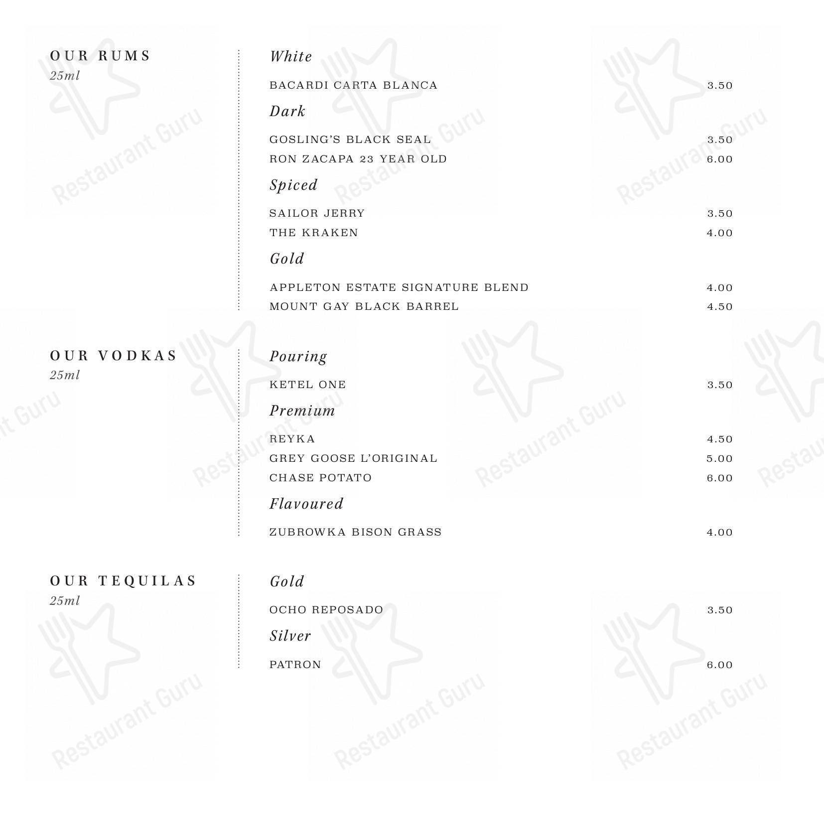 Menu at The Red Deer pub & bar, Horsham