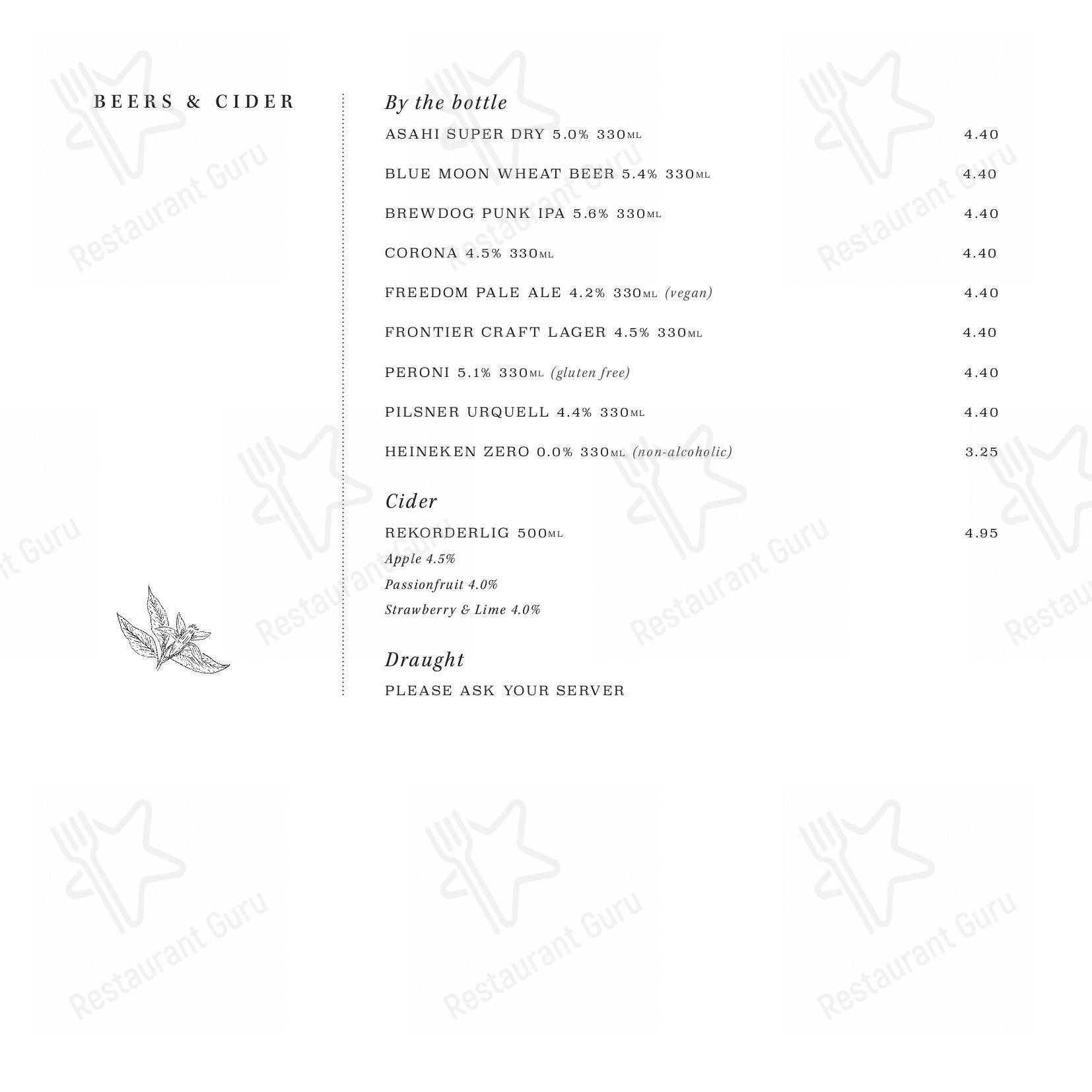 Menu at The Red Deer pub & bar, Horsham