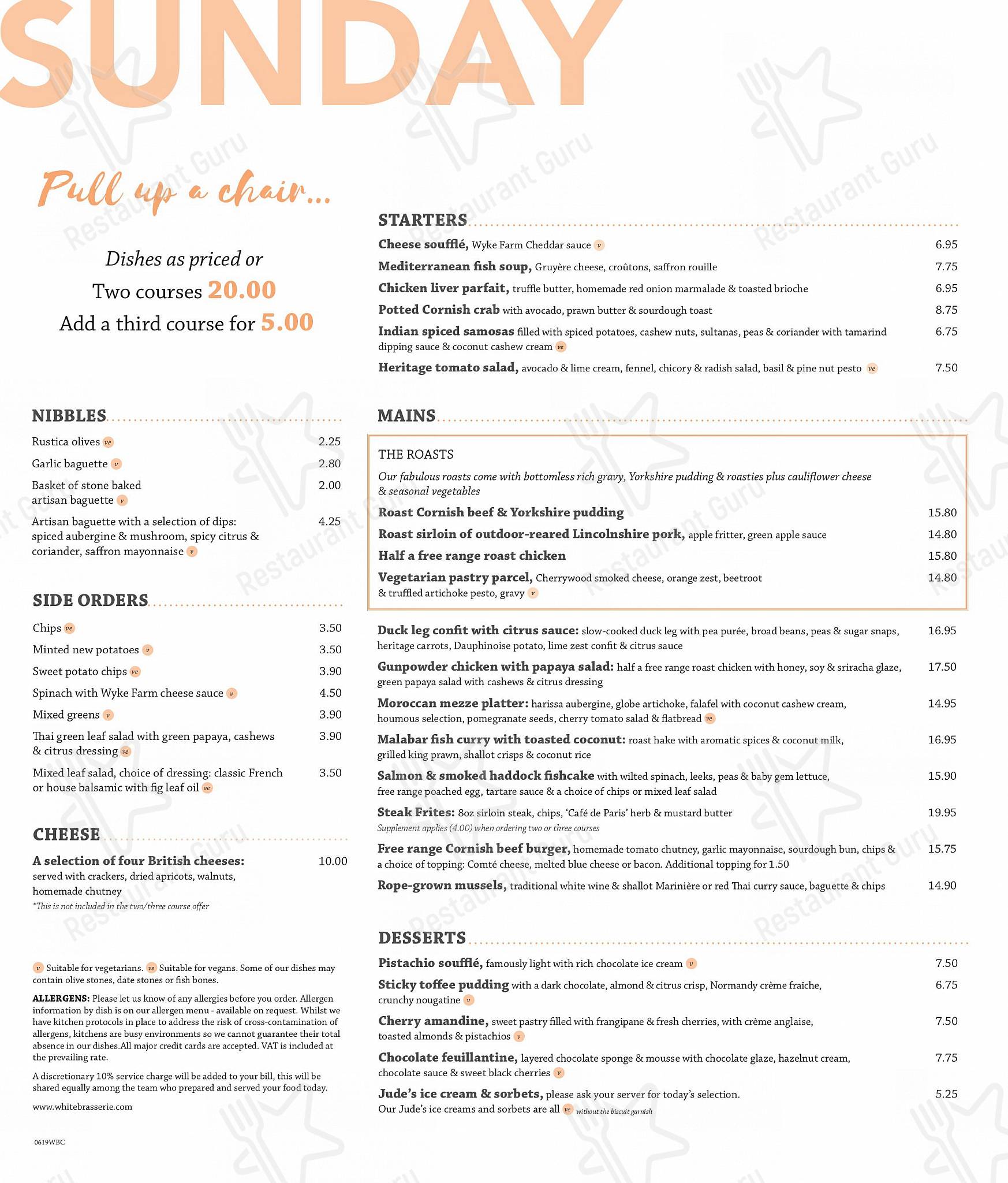Menu at The Red Deer pub & bar, Horsham