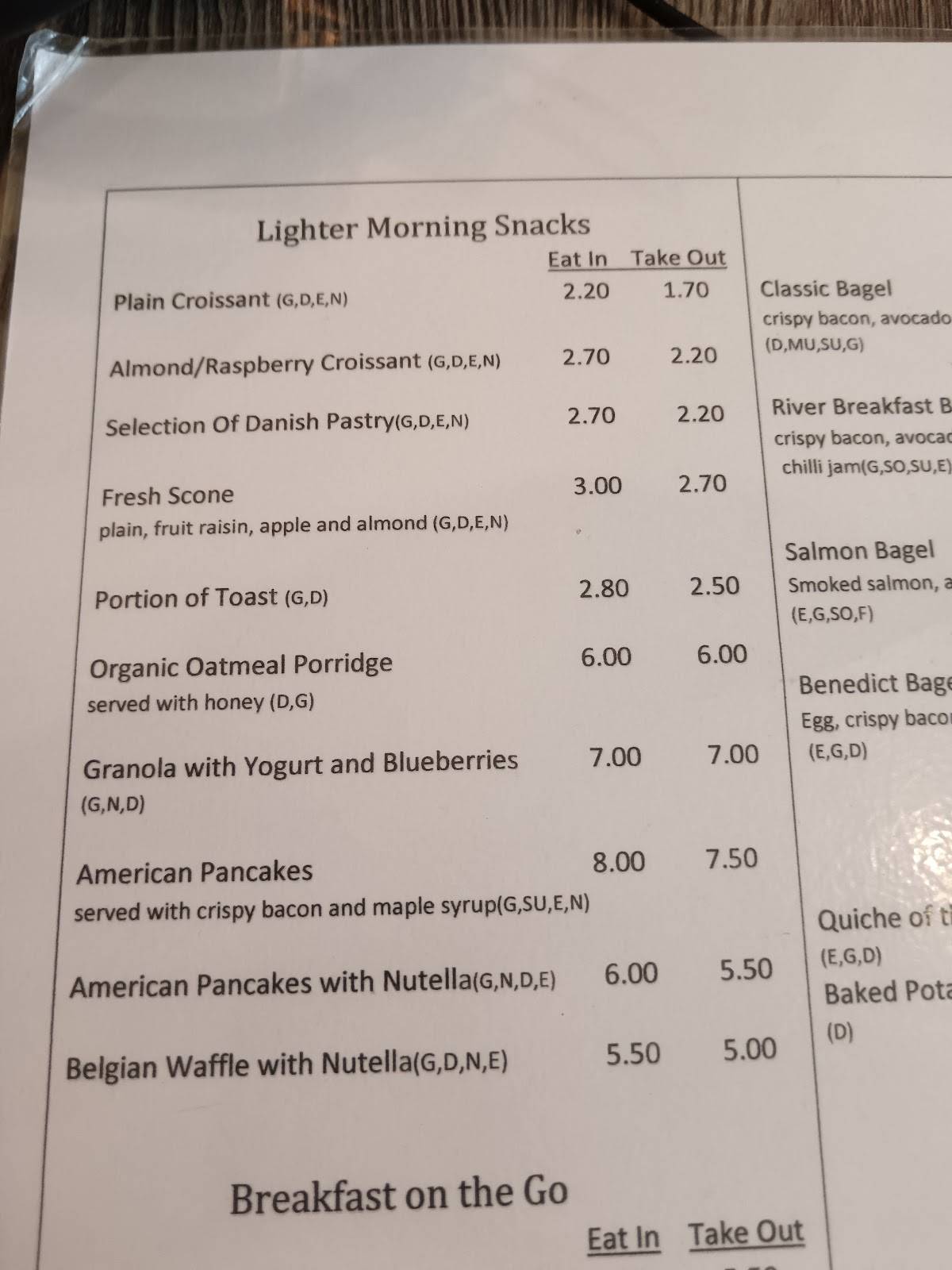 Menu at The River Cafe, Kilcullen, Main St