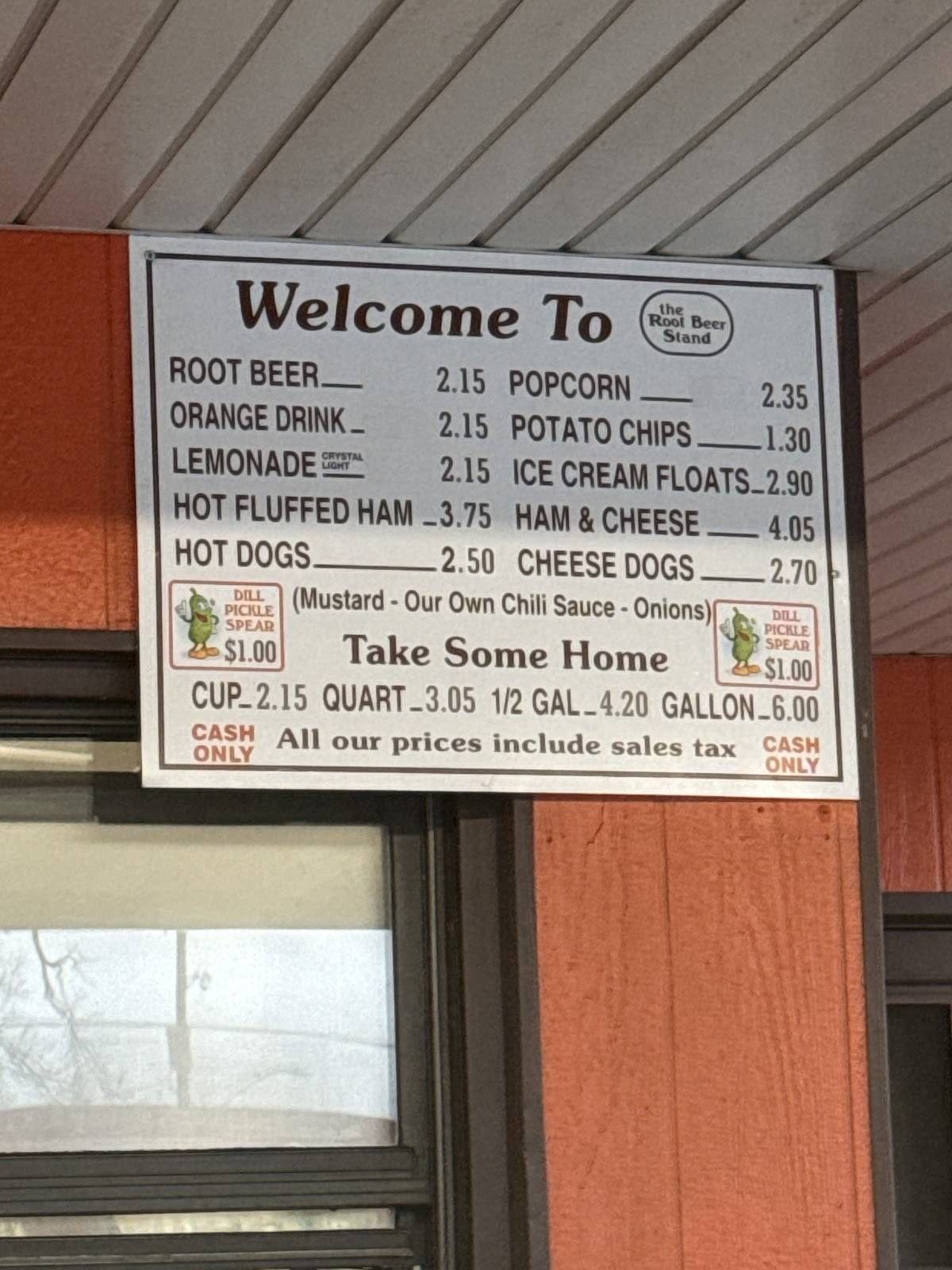 Menu at The Root Beer Stand pub & bar, Kalamazoo, Portage Street