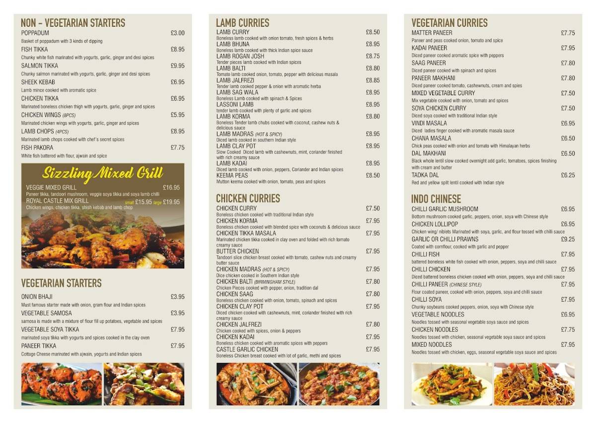 Menu at The Royal Castle Bar and Restaurant, West Bromwich