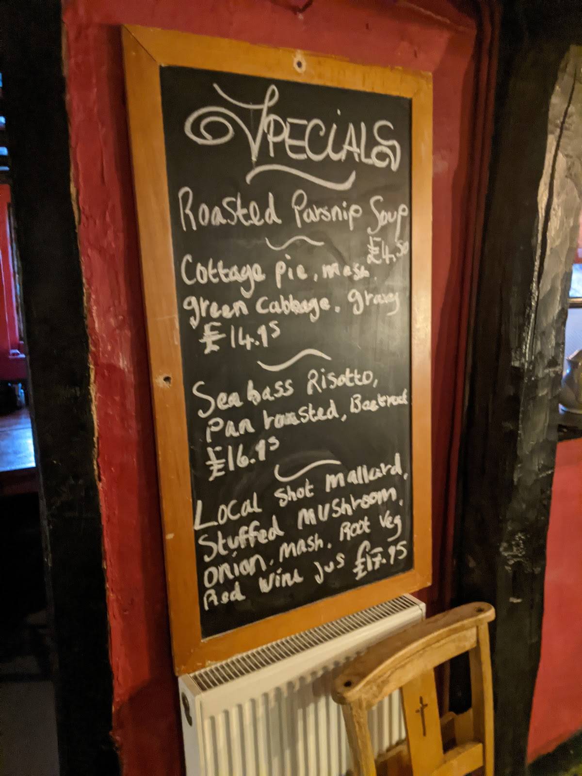 Menu at The Royal Standard of England pub & bar, Beaconsfield