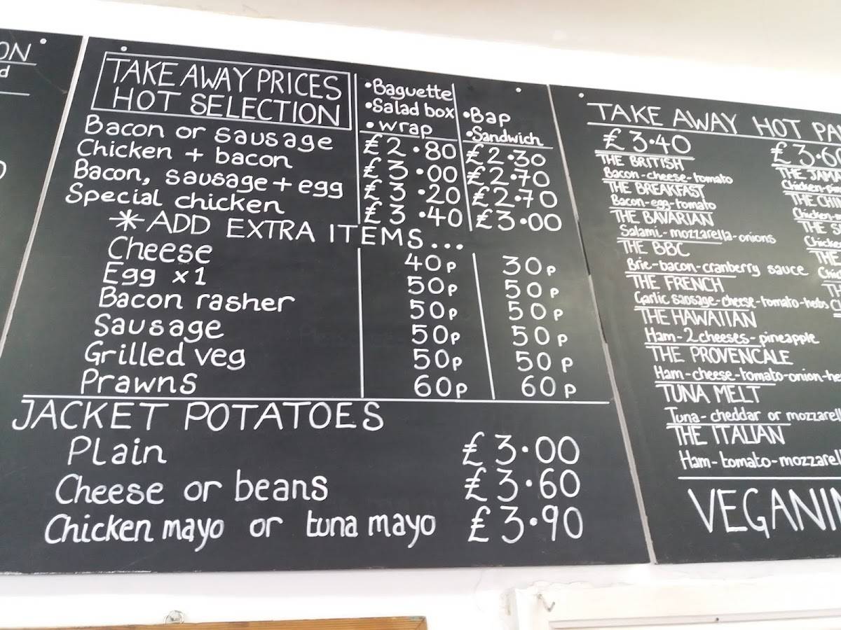 Menu at The Sandwich Stop fast food, Wellington, South St