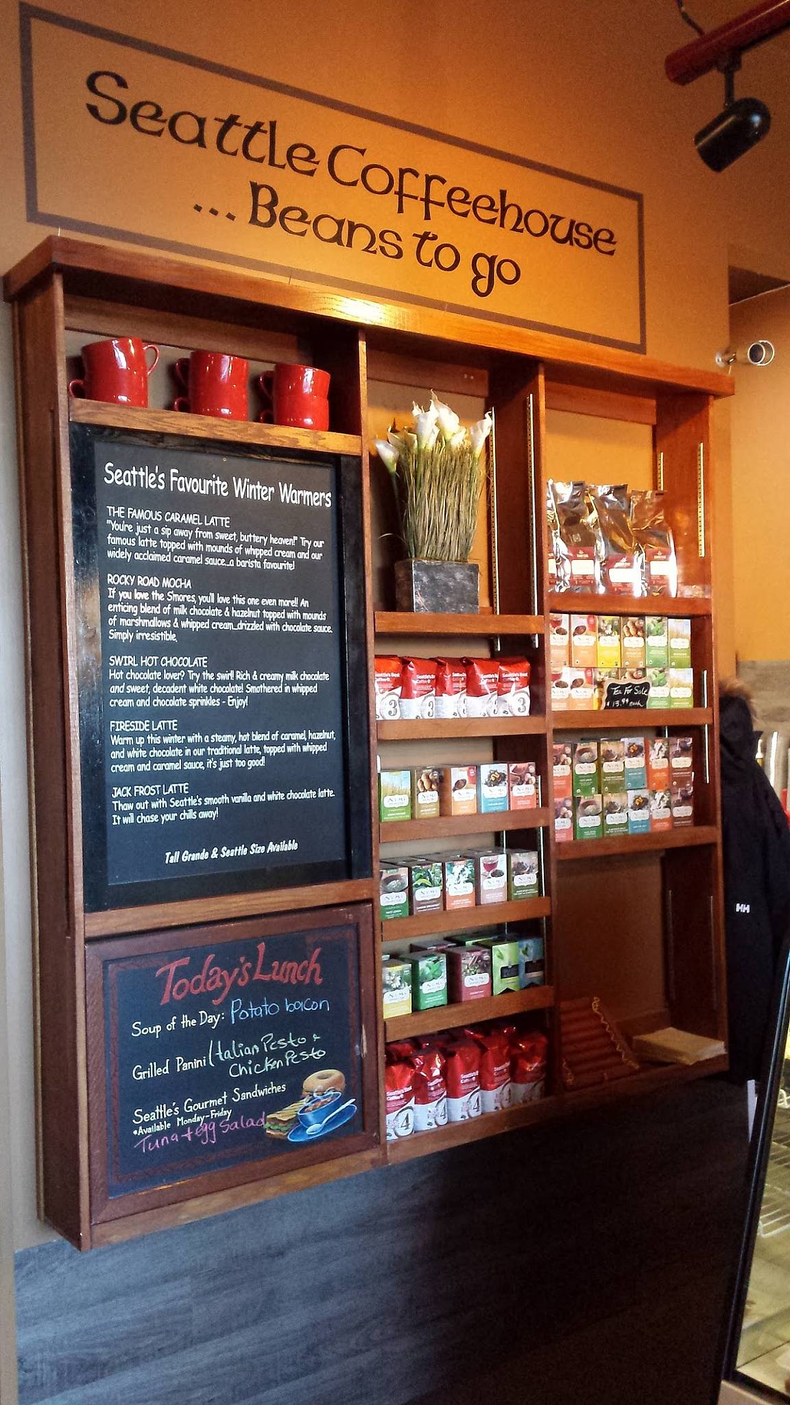 Menu at The Seattle Coffee House, Thunder Bay