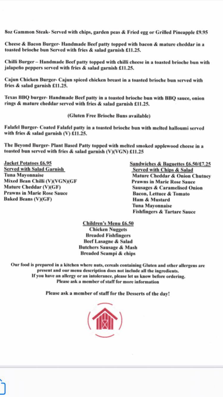 Menu at Pattaya Kitchen at The Shed pub & bar, Lode