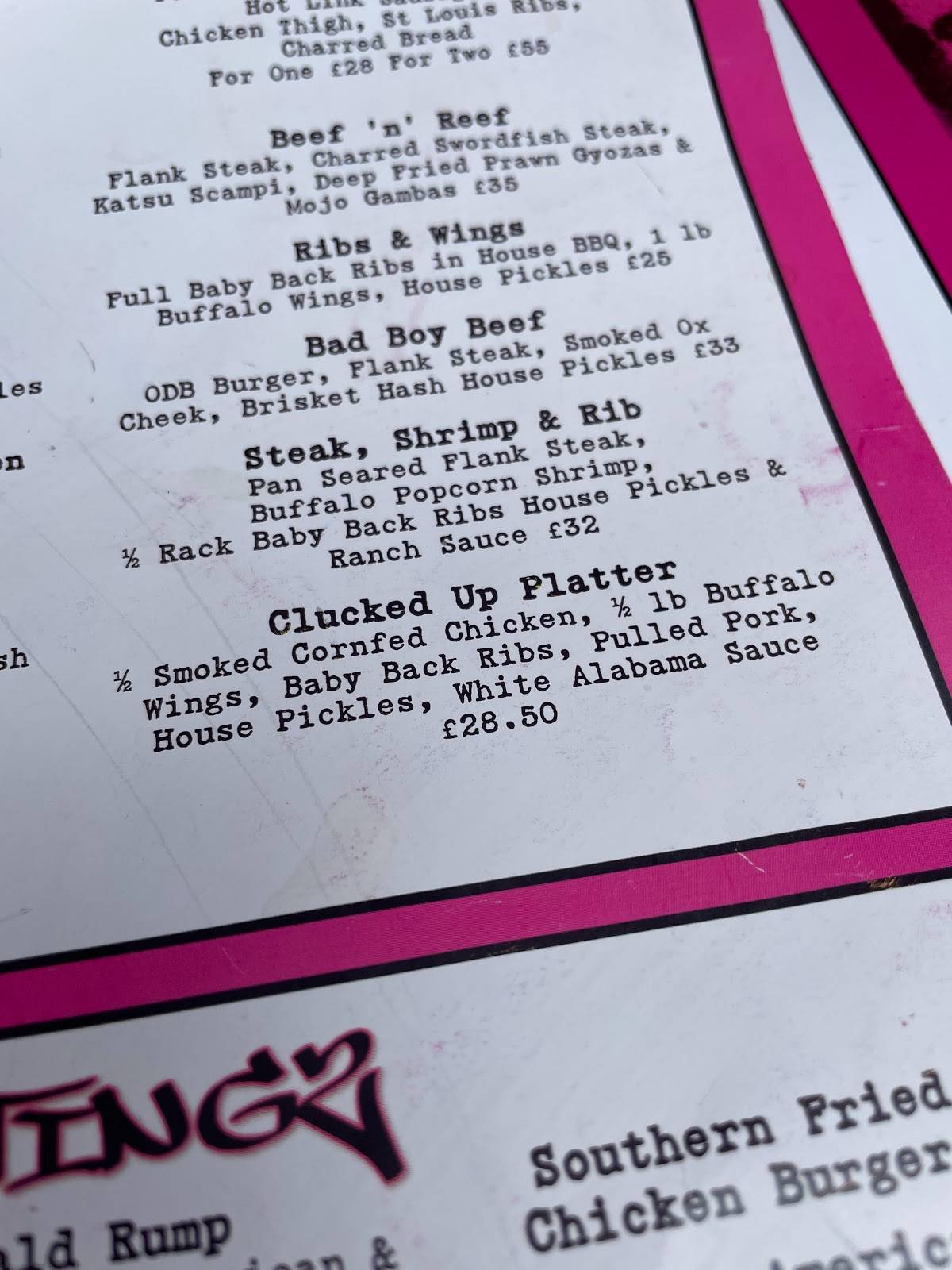 Menu at The Smoke Pit BBQ, Northampton, 11A The Ridings