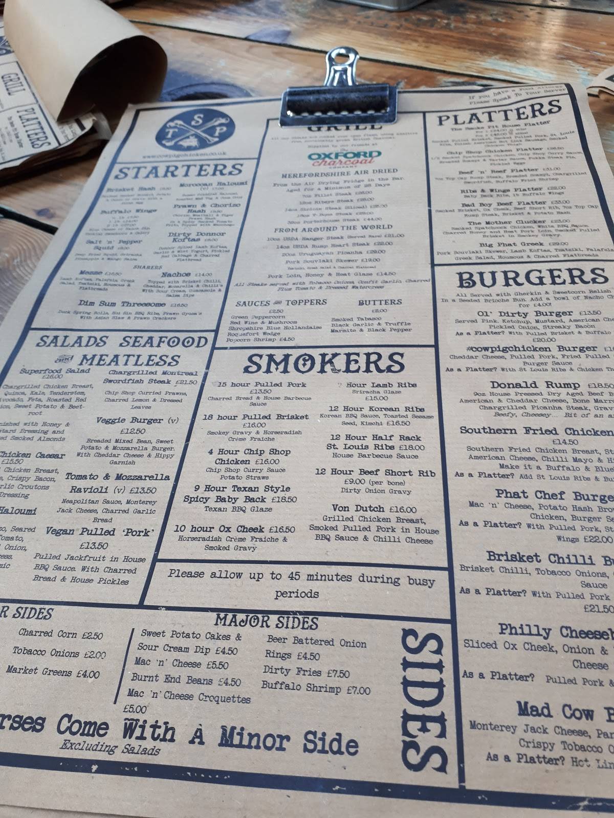 Menu at The Smoke Pit BBQ, Northampton, 11A The Ridings