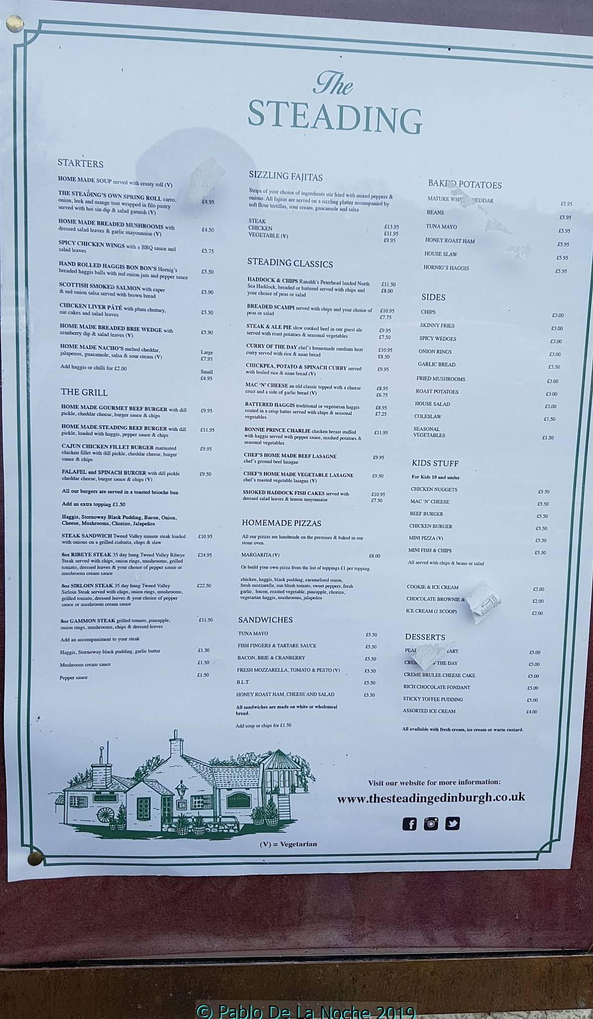 Menu at The Steading pub & bar, Edinburgh, 118-120 Biggar Rd