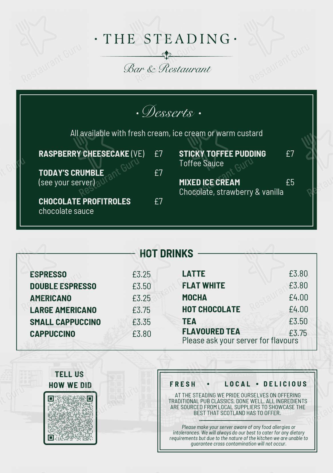 Menu at The Steading pub & bar, Edinburgh, 118-120 Biggar Rd Menu at The Steading pub & bar, Edinburgh, 118-120 Biggar Rd