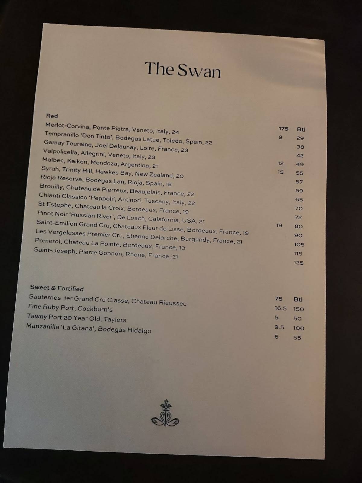 Menu at The Swan at Southrop pub & bar, Lechlade, Lechlade