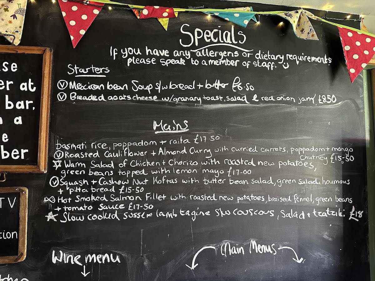 Menu at The Swan Inn pub & bar, Lewes