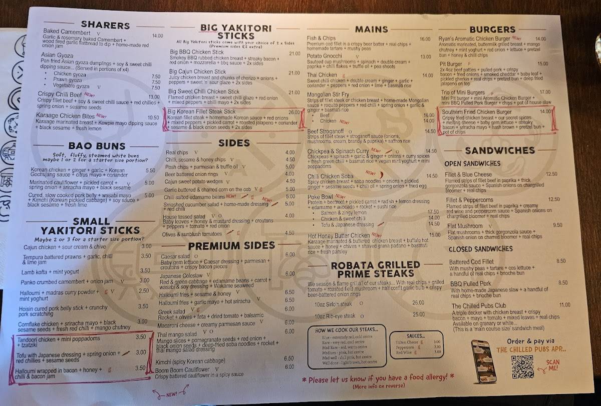 Menu at The Swan at Walton pub & bar, Walton-on-Trent, 34 Main St