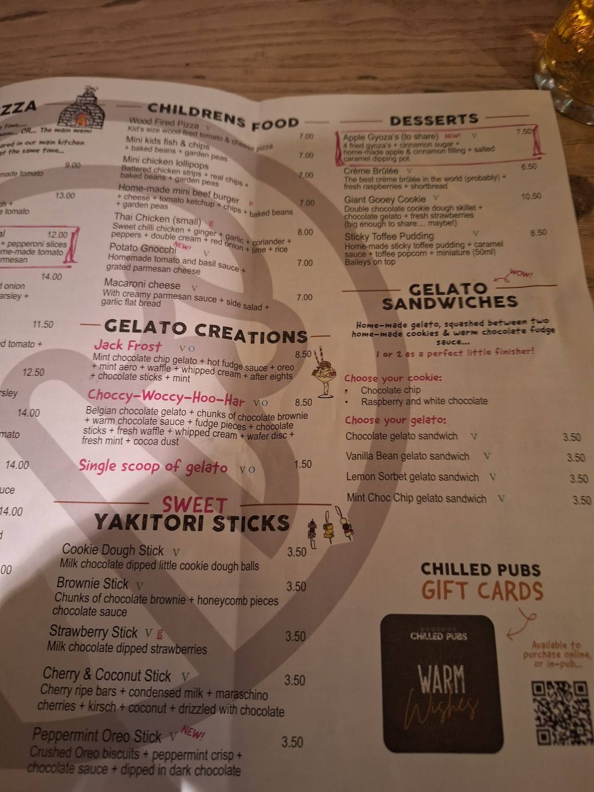 Menu at The Swan at Walton pub & bar, Walton-on-Trent, 34 Main St