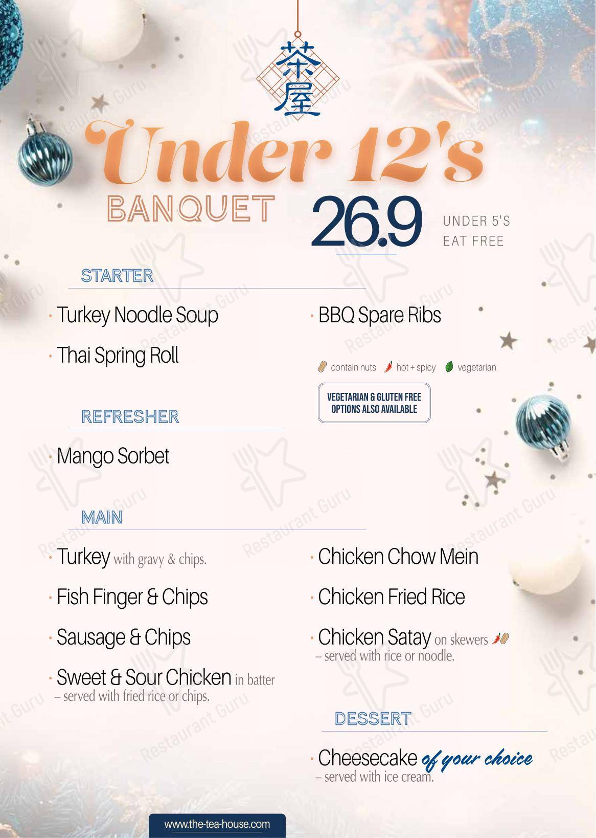 Menu at The Tea House restaurant, Larbert