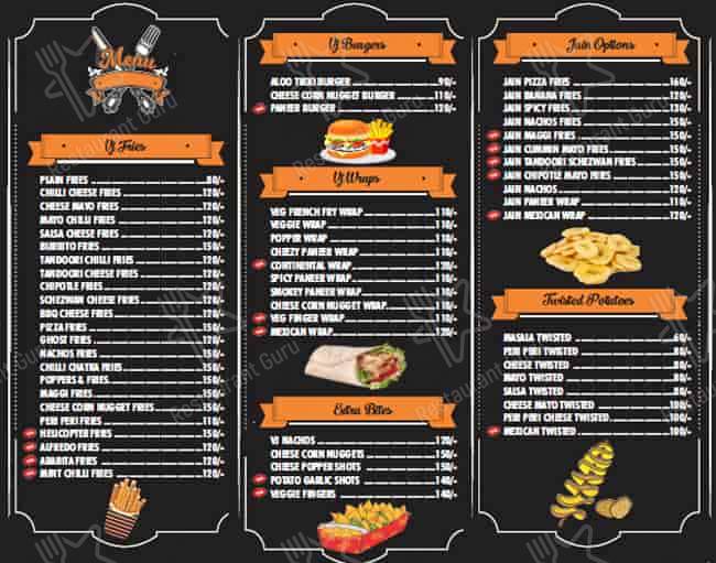 Menu at The VJ cafe, Mumbai, hindu Friend social