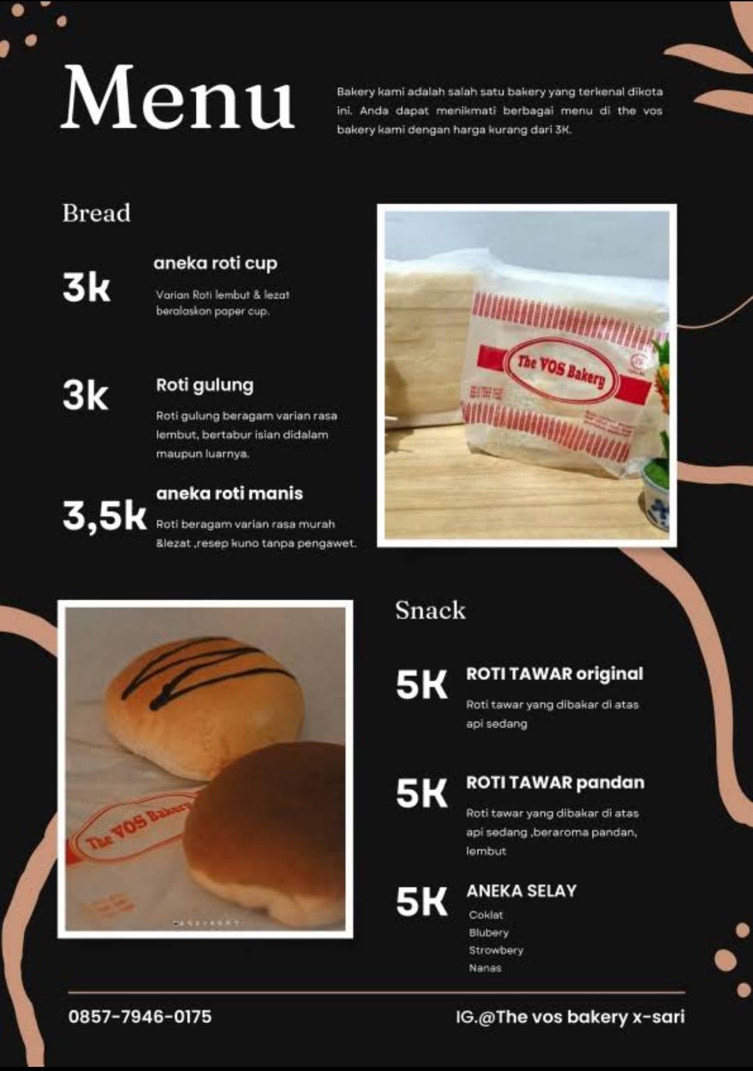 Menu at The Vos Bakery Banyumanik, Semarang