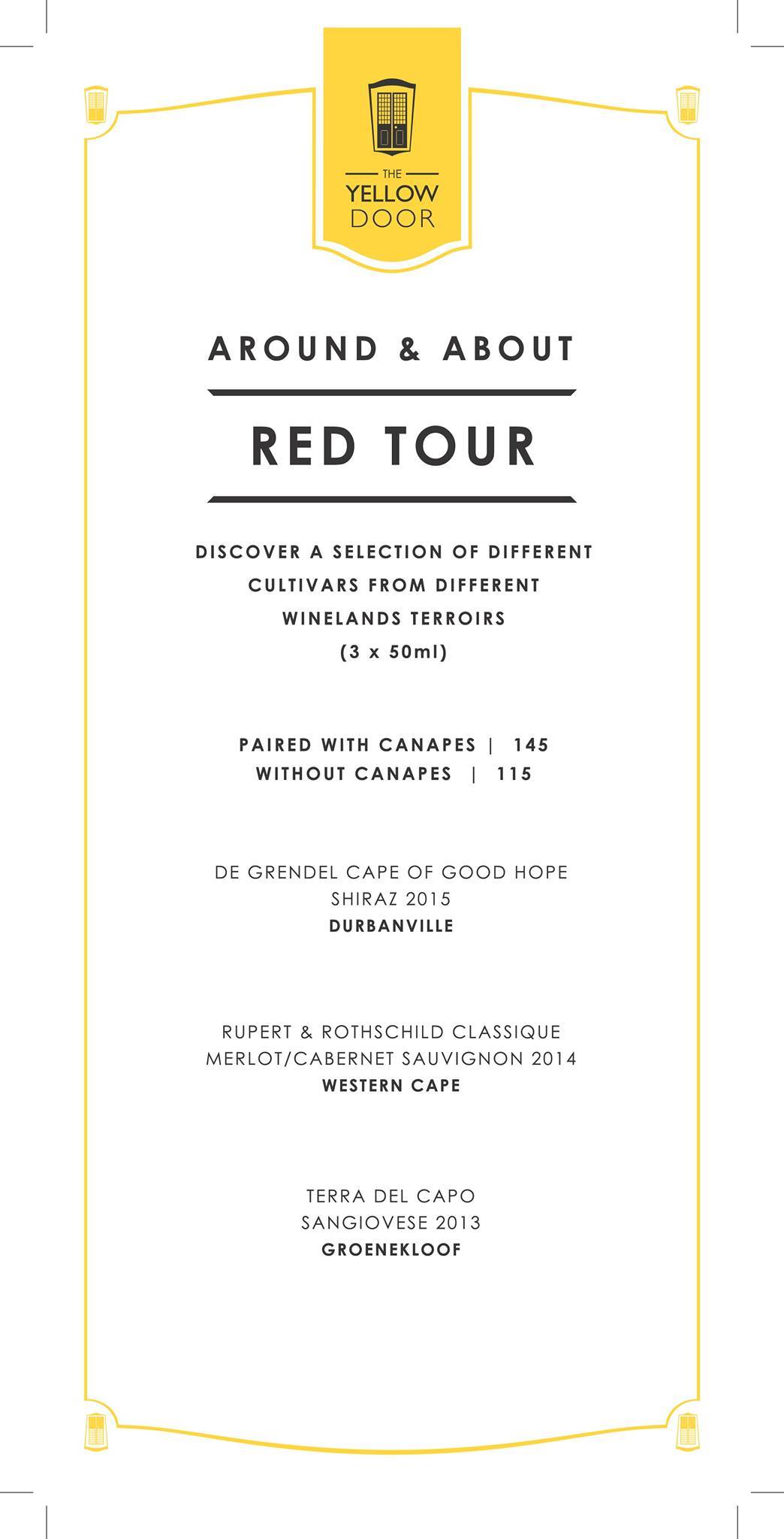 Menu at The Yellow Door @ Boca pub & bar, Port Elizabeth