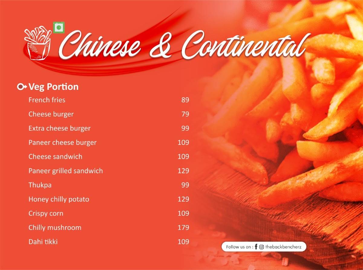 Menu at The backbencherz- cafe and restaurant, Haldwani