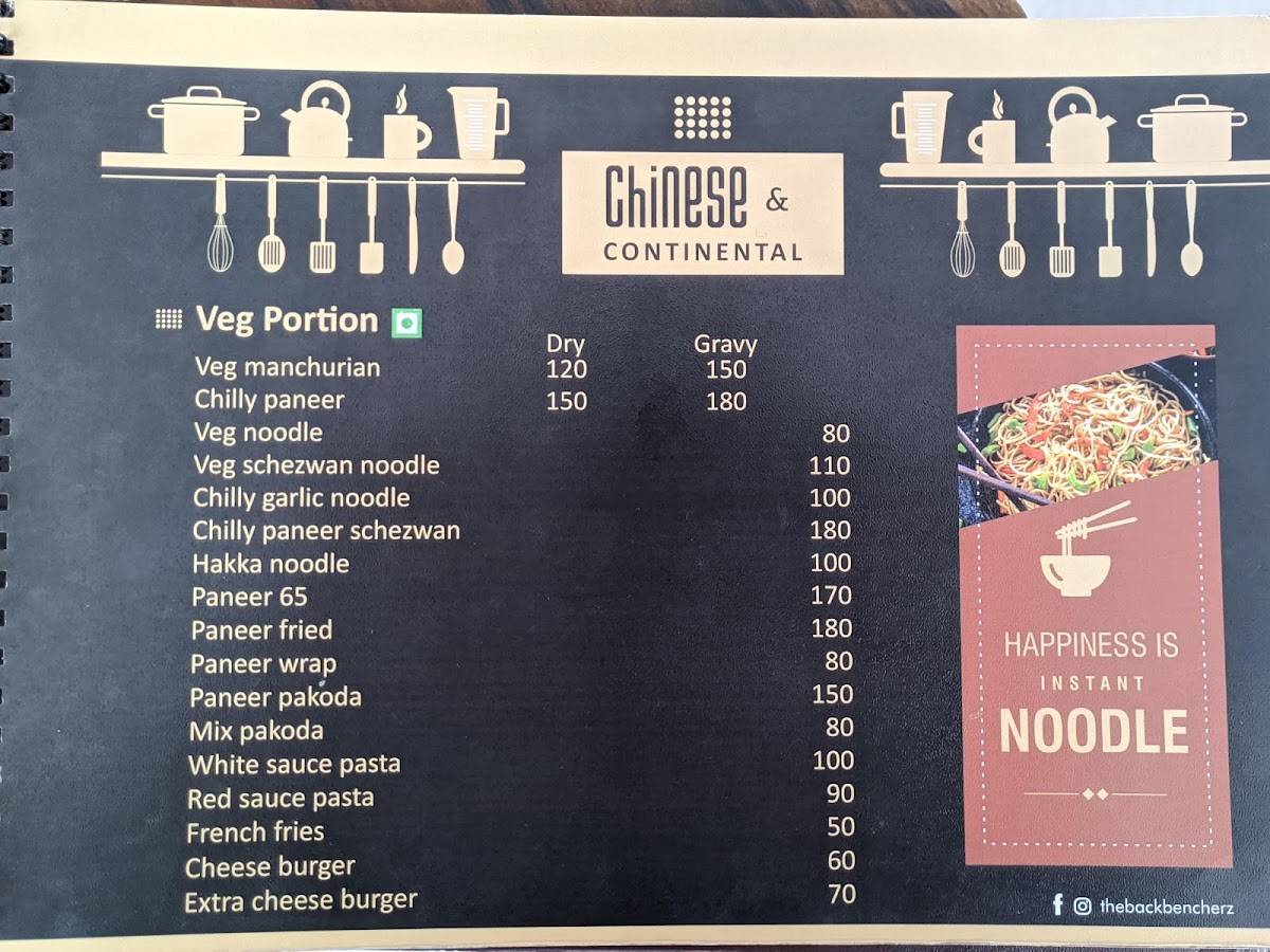 Menu at The backbencherz- cafe and restaurant, Haldwani