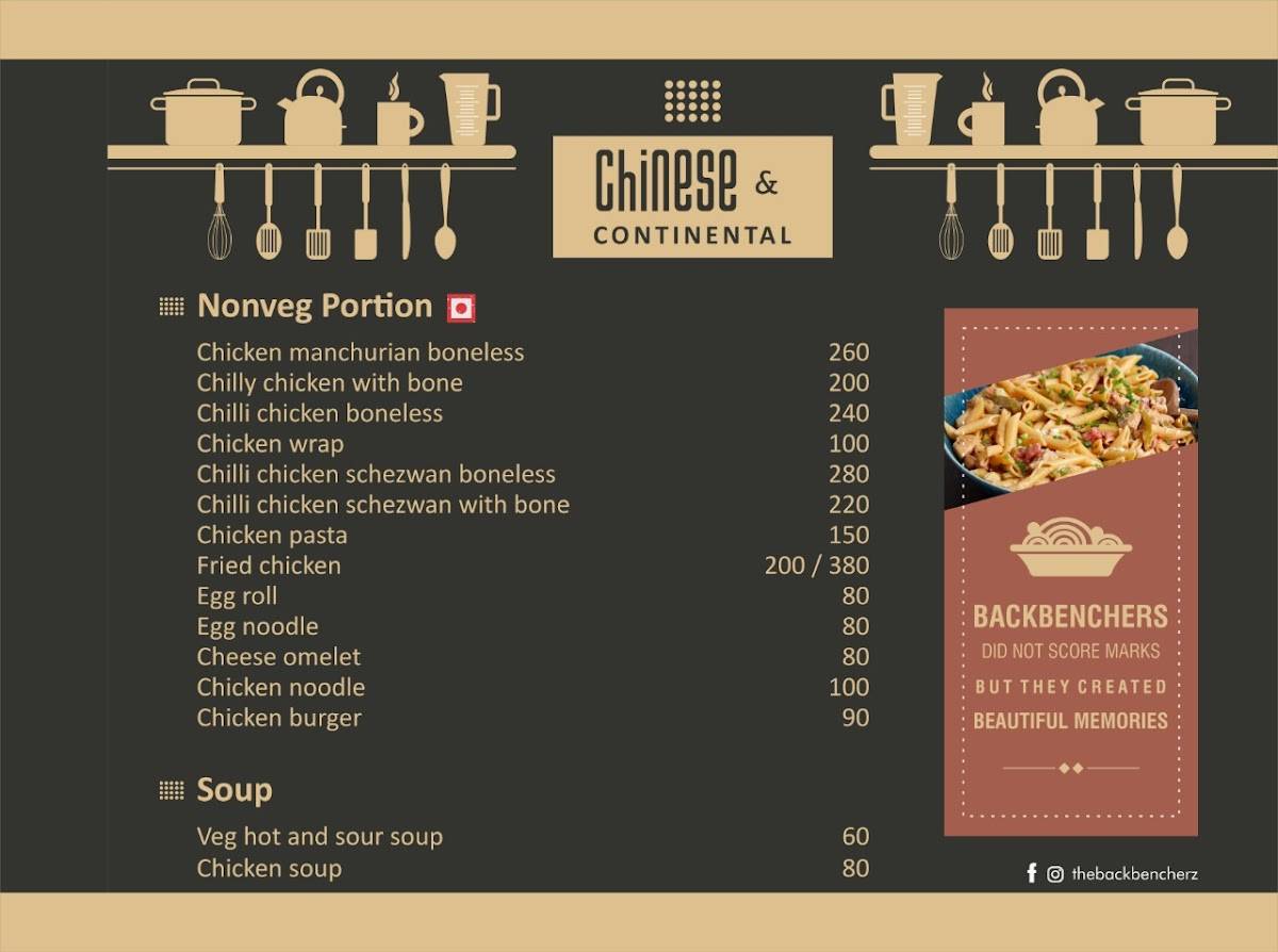 Menu at The Backbencherz- Cafe And Restaurant, Haldwani