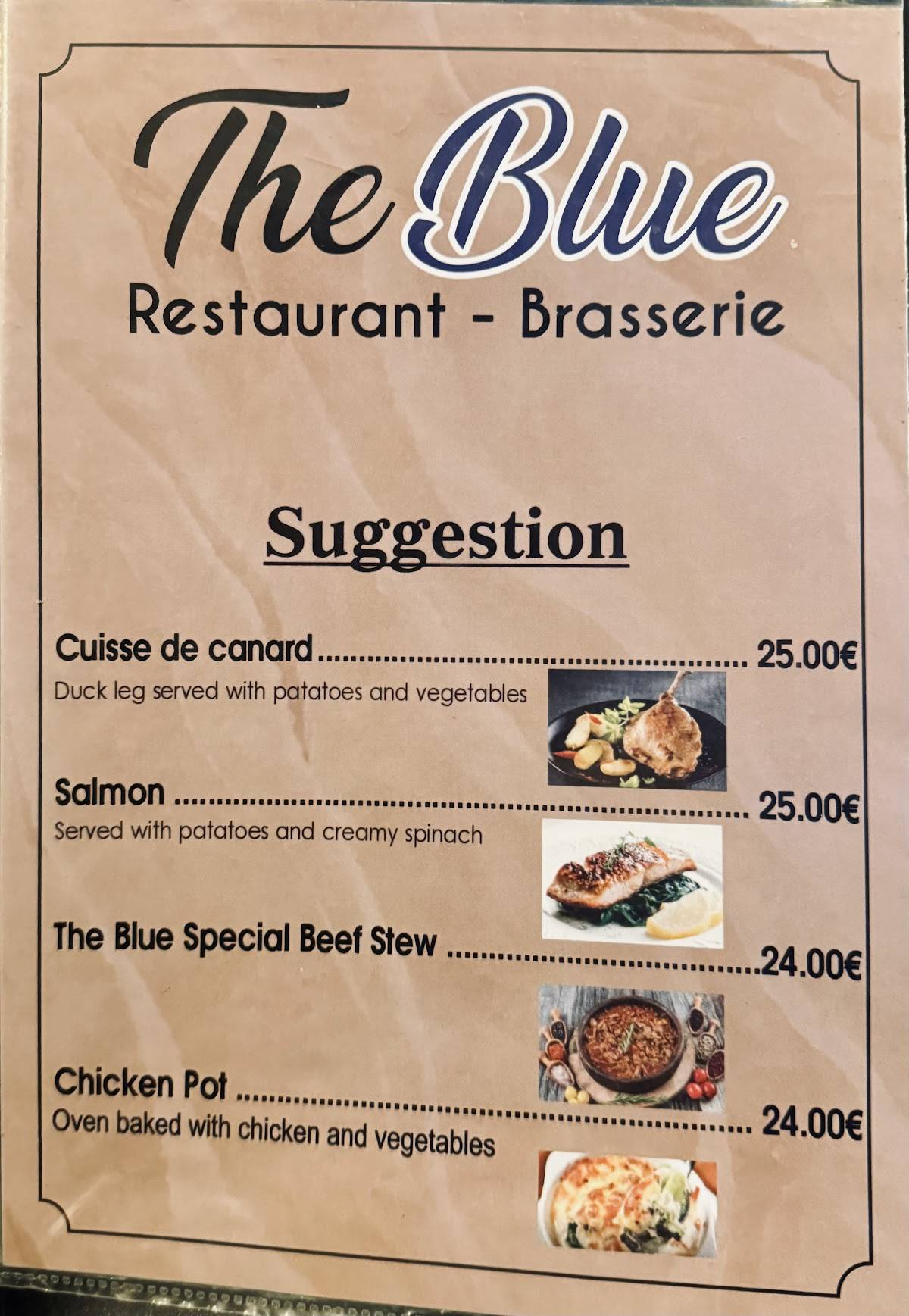 Speisekarte von The blue, Brussel