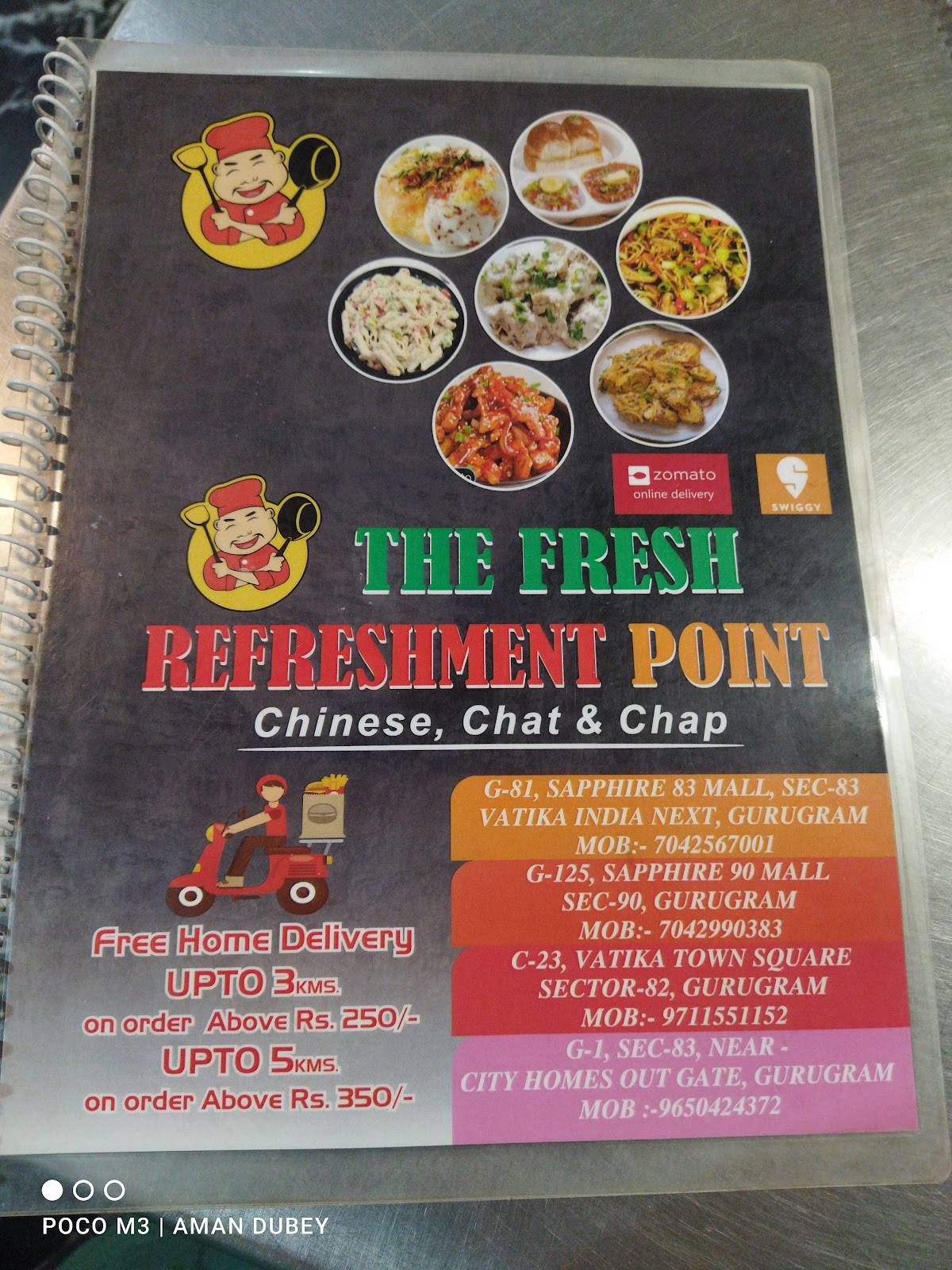 Menu at The fresh Refreshment Point, Gurugram, Shop no. 189 First Floor