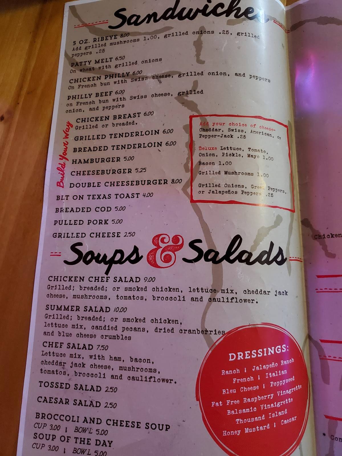 Menu at Thirty Six Saloon pub & bar, Rockville, 108 E Ohio St