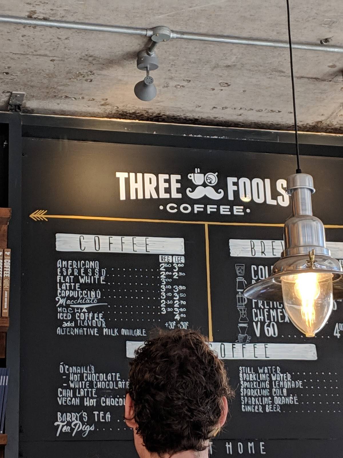 Menu at Three Fools Grand Parade cafe, Cork