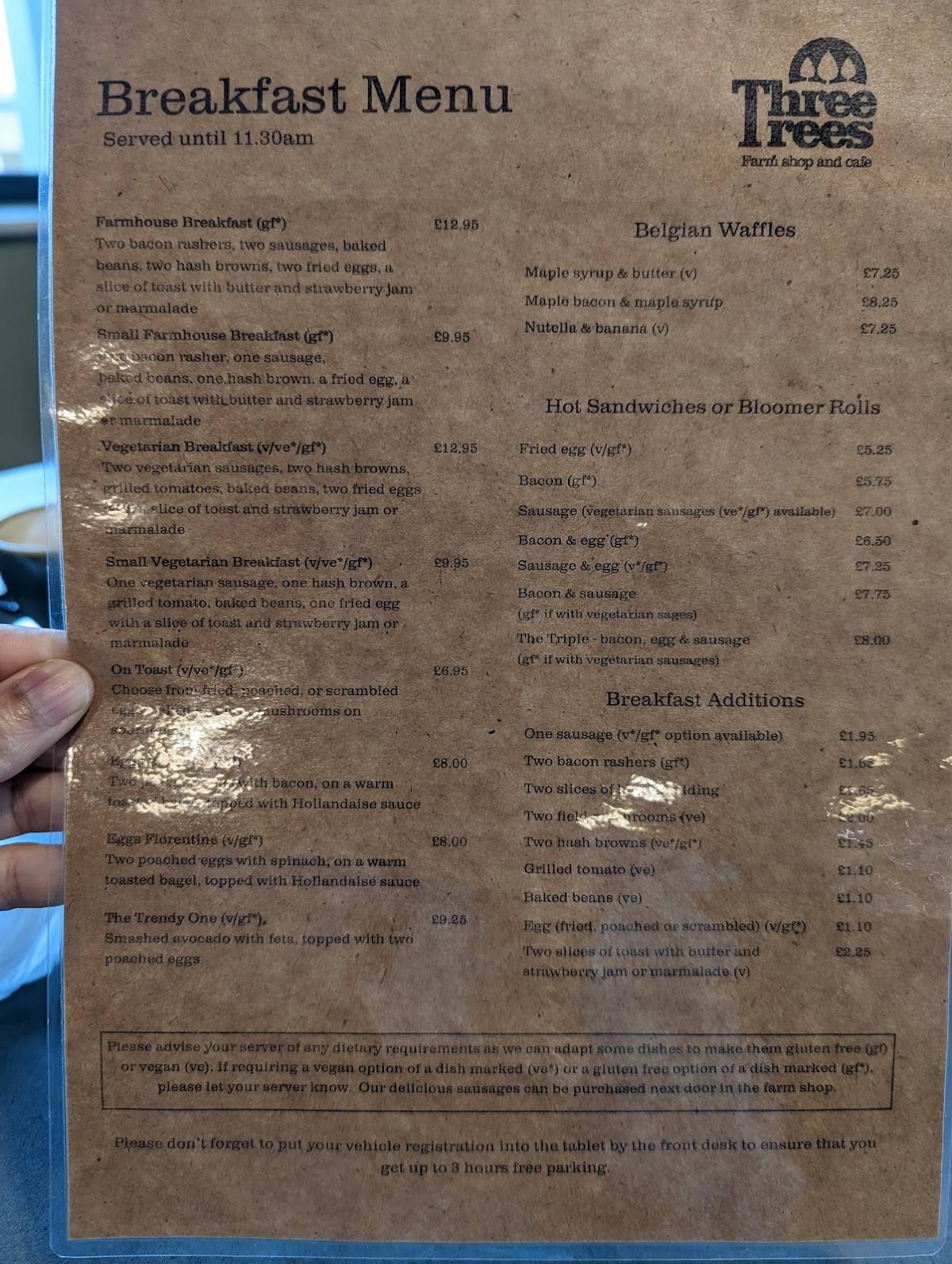 Menu at Three Trees Farm Shop & Cafe, Swindon