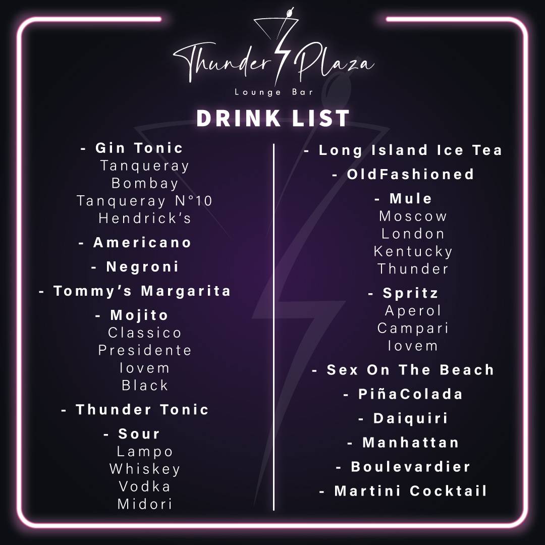 Menu at Thunder Plaza pub & bar, L'Aquila