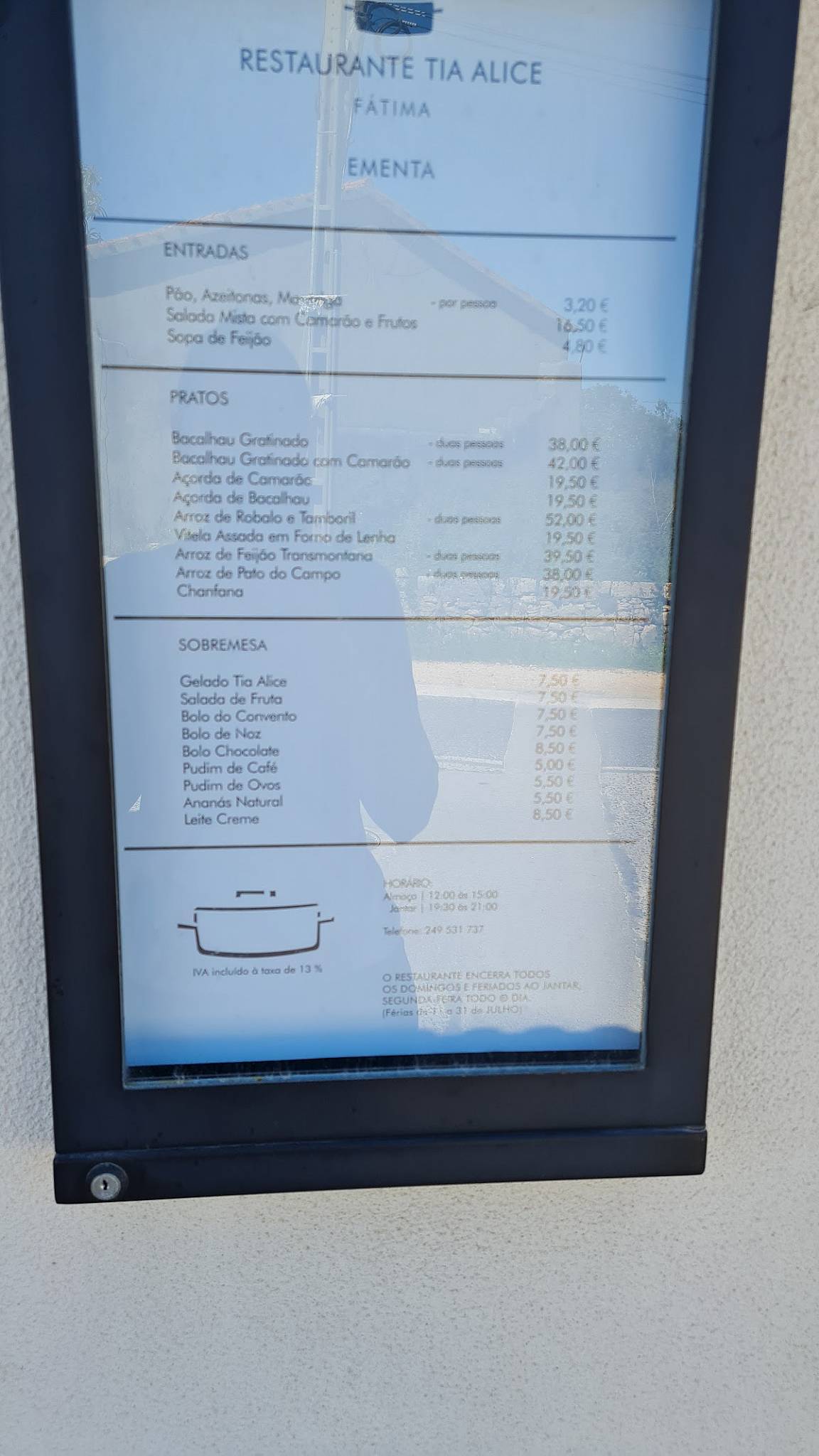 Menu at Restaurante Tia Alice, Fátima