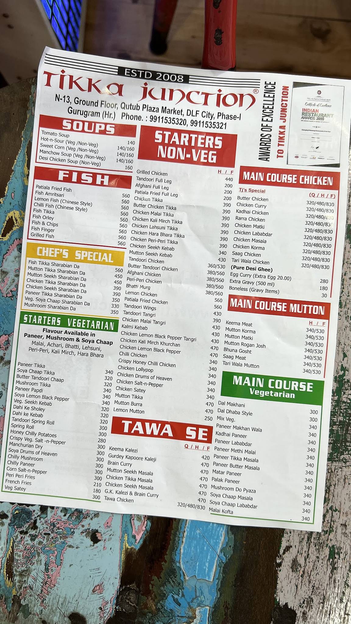 Menu at Tikka junction, Gurugram, N-13