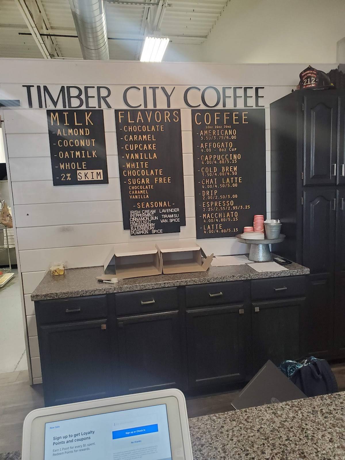 Menu at Timber City Coffee, Plainfield