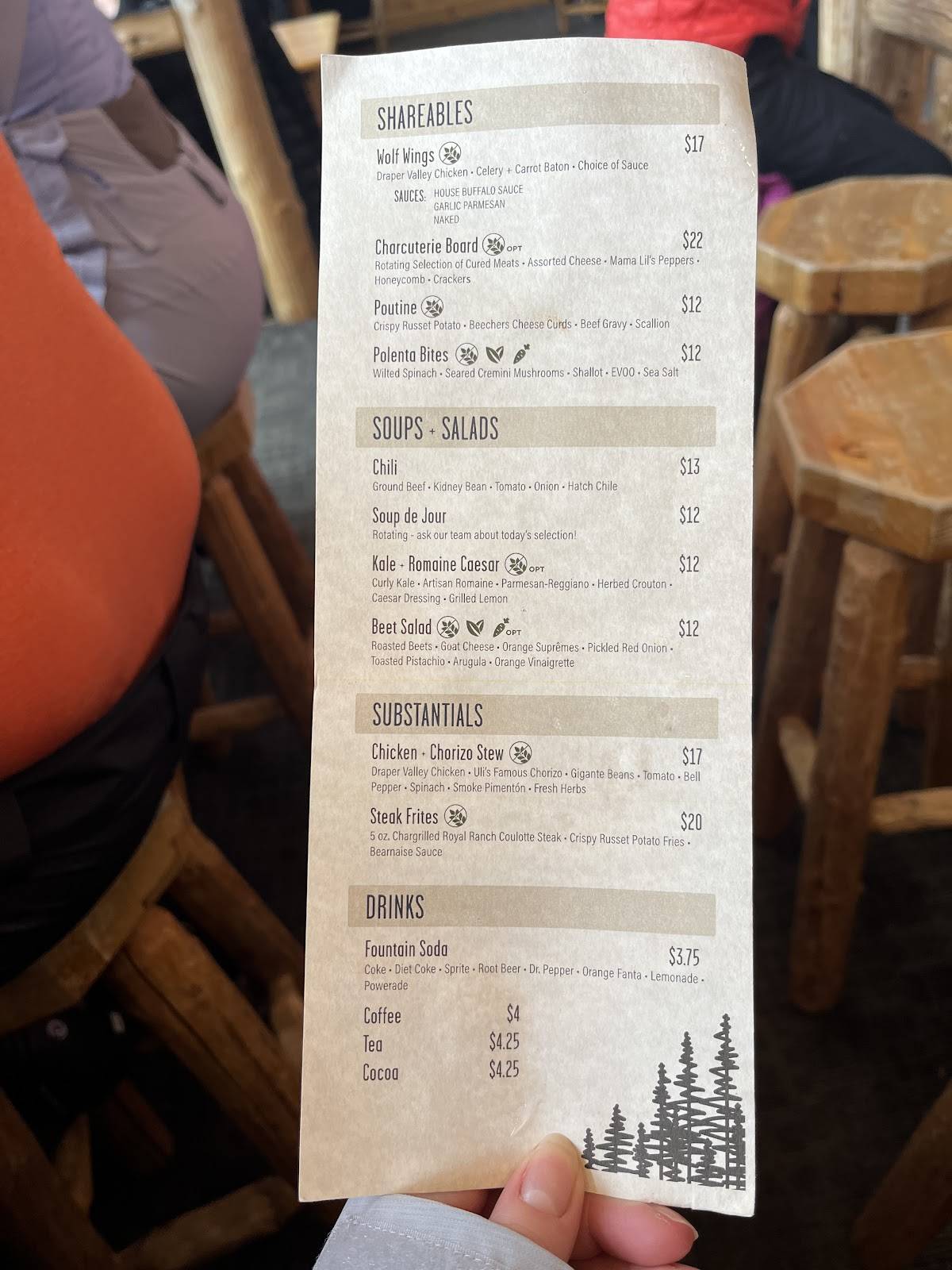 Menu at Timberwolf Lodge pub & bar, Snoqualmie Pass