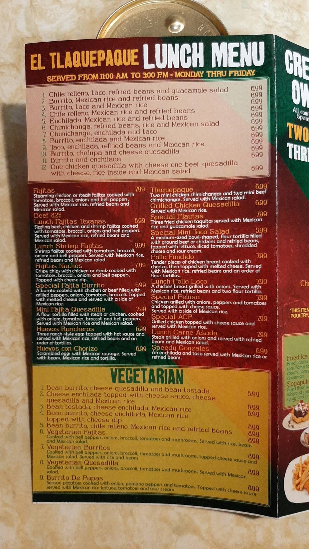 Menu at Tlaquepaque Mexican Grill & Restaurant, Saint Clairsville ...