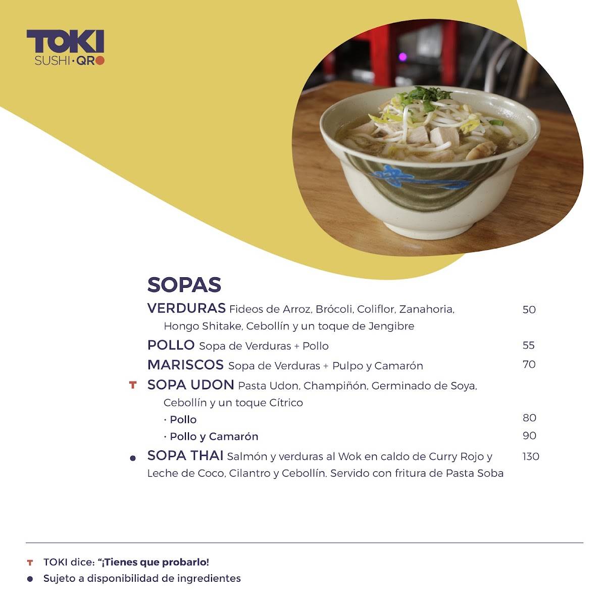 Carta del restaurante Toki Sushi Juriquilla, Juriquilla