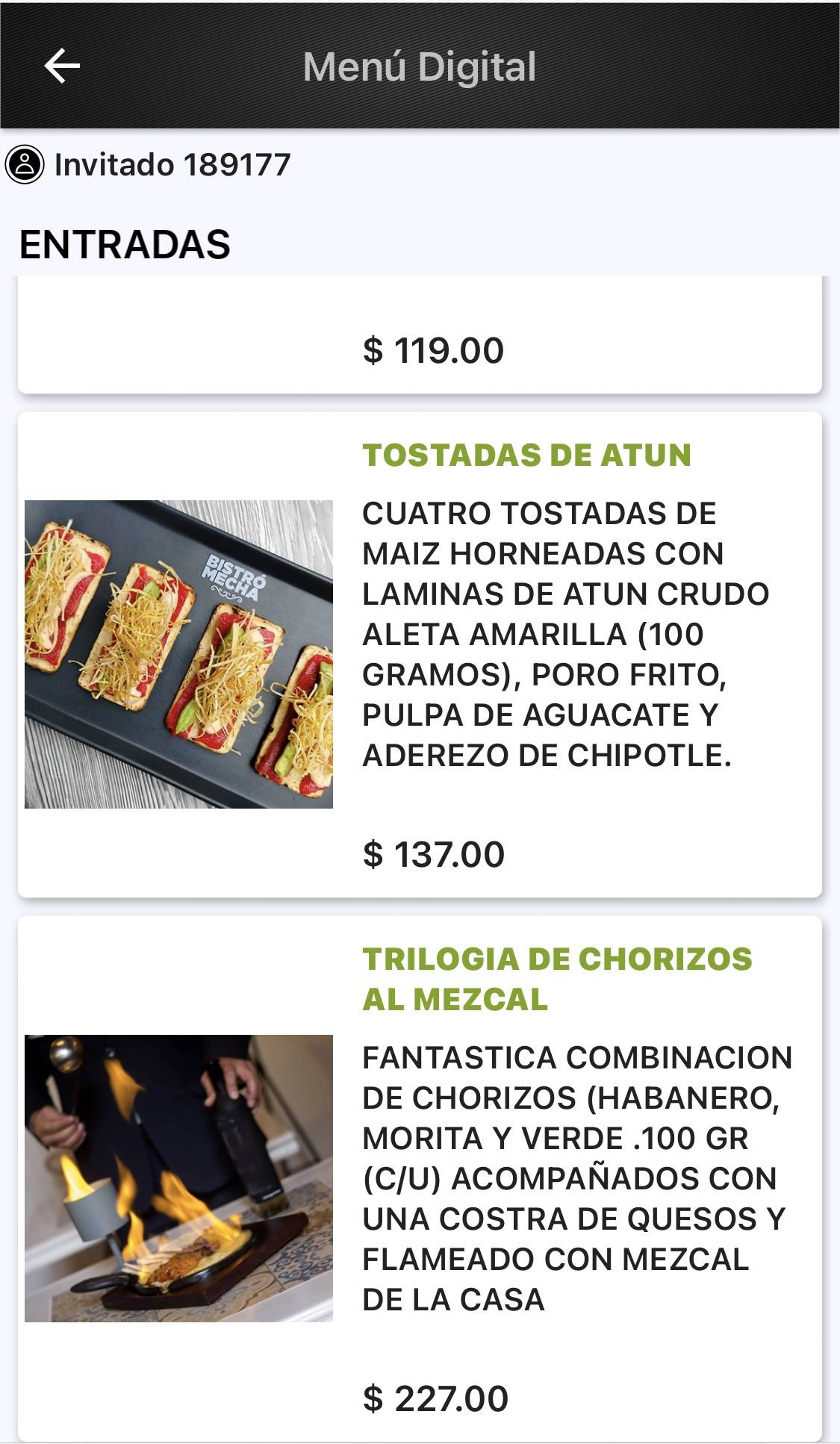 Carta del restaurante Bistro Mecha Centro Histórico, Toluca del Lerdo