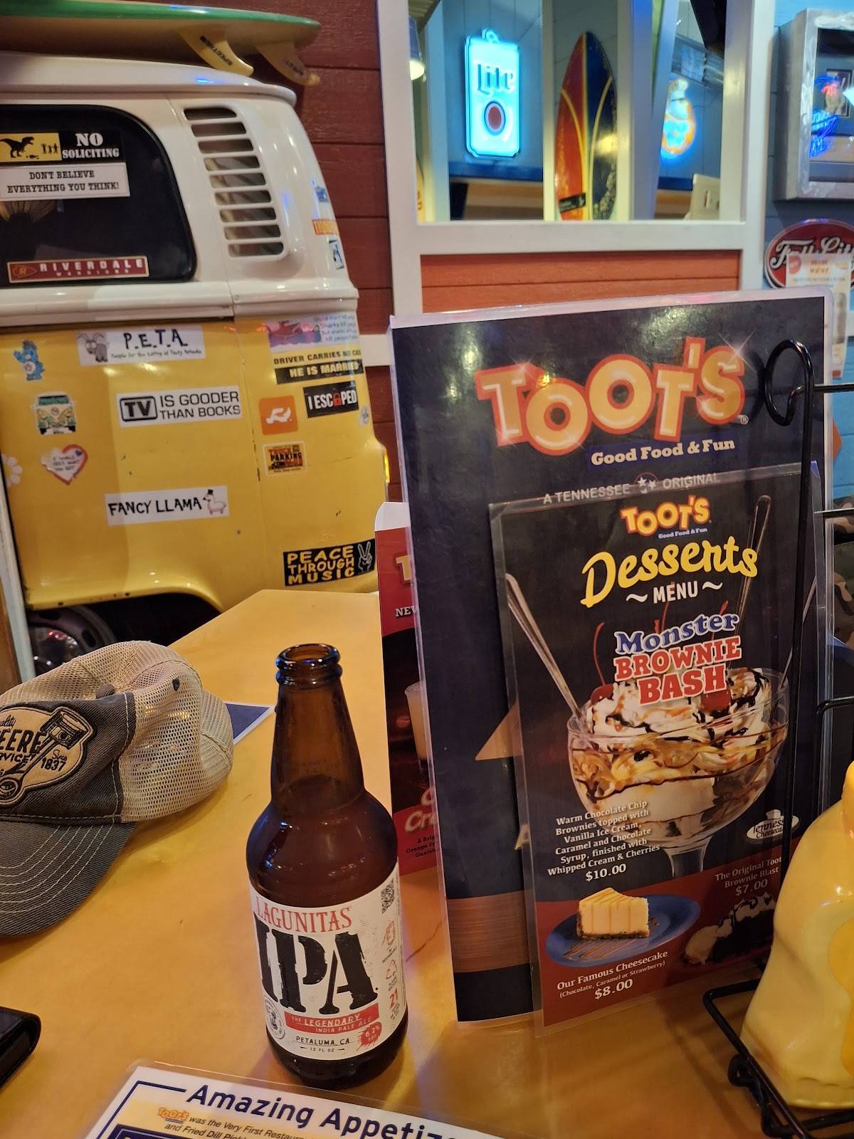 Menu at Toot's South restaurant, Murfreesboro, S Church St