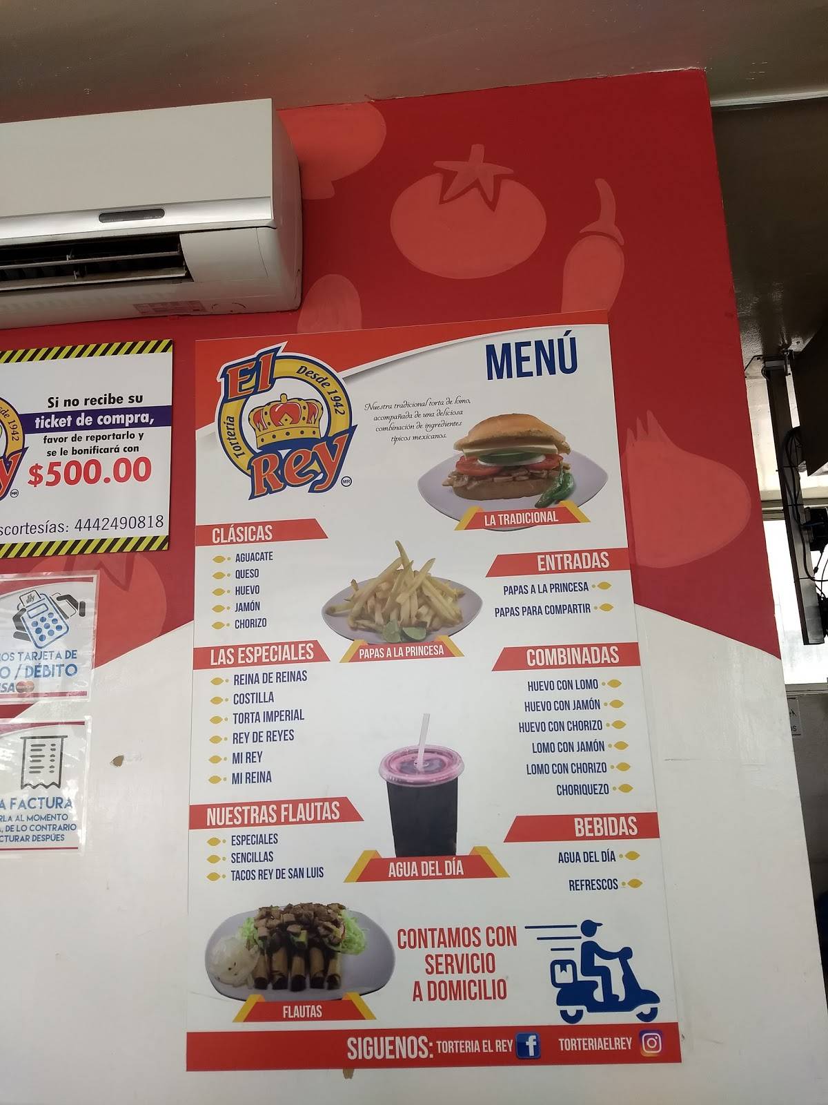 Carta del restaurante Tortería "El Rey" Sucursal Pozos, San Luis Potosi ...