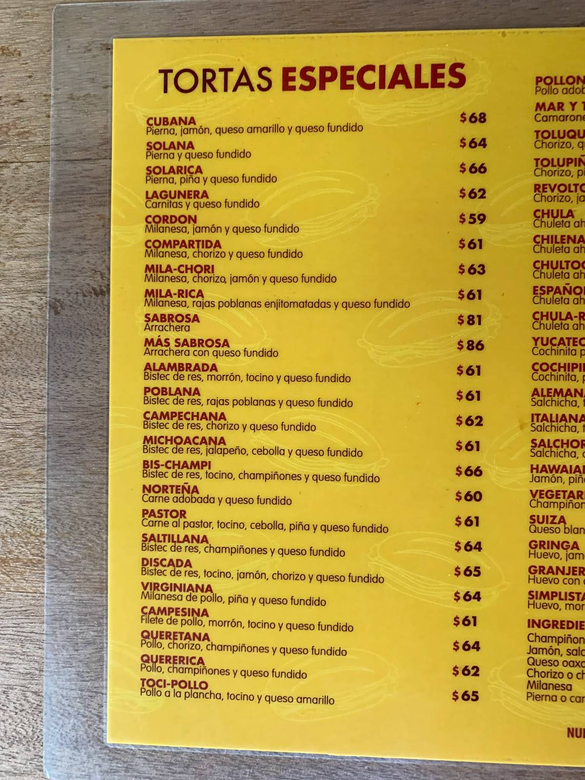 Carta del restaurante Torti-Ricas, Santiago del Querétaro, Calle Luis M ...