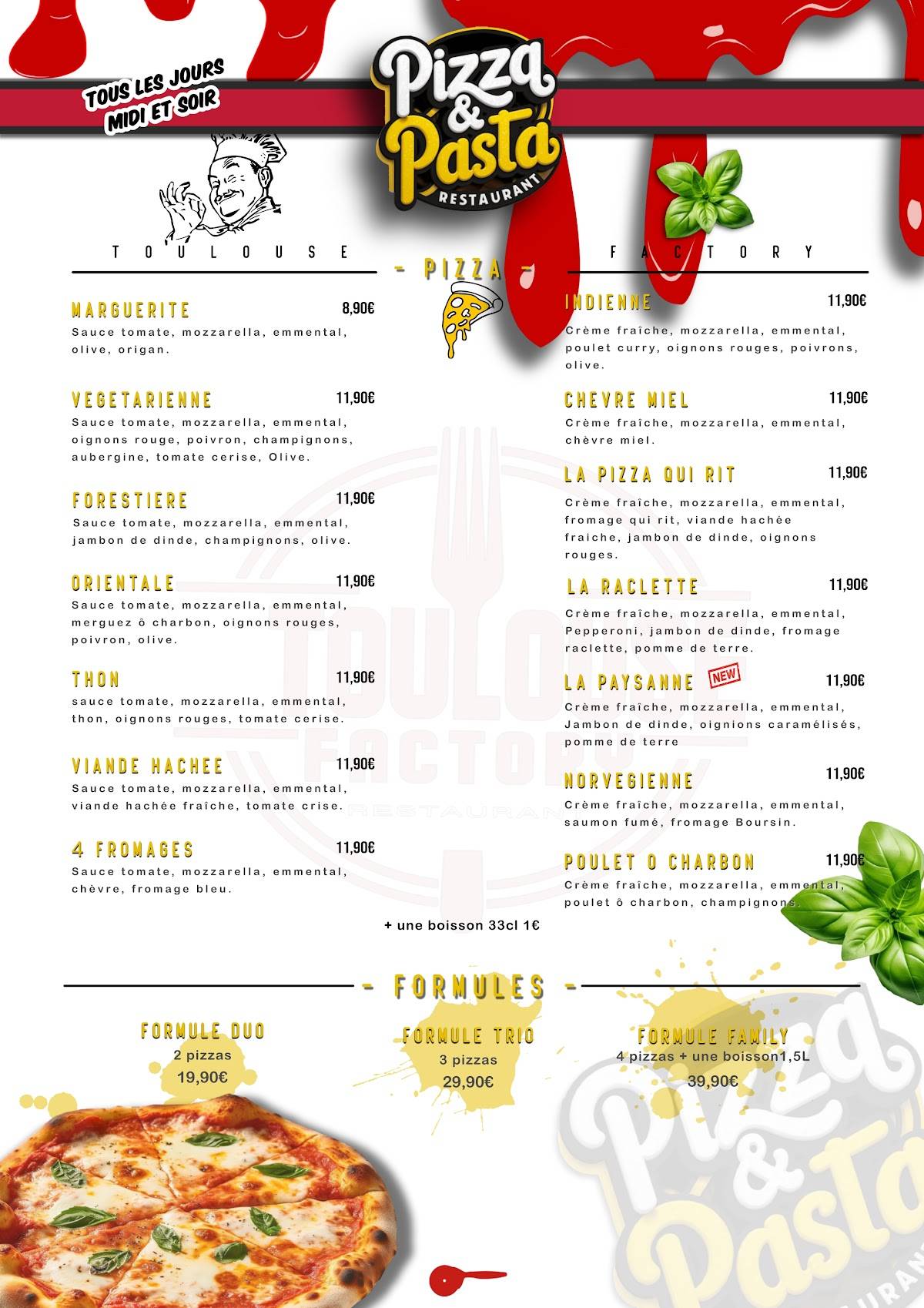 Menu au Toulouse Factory restaurant, Toulouse